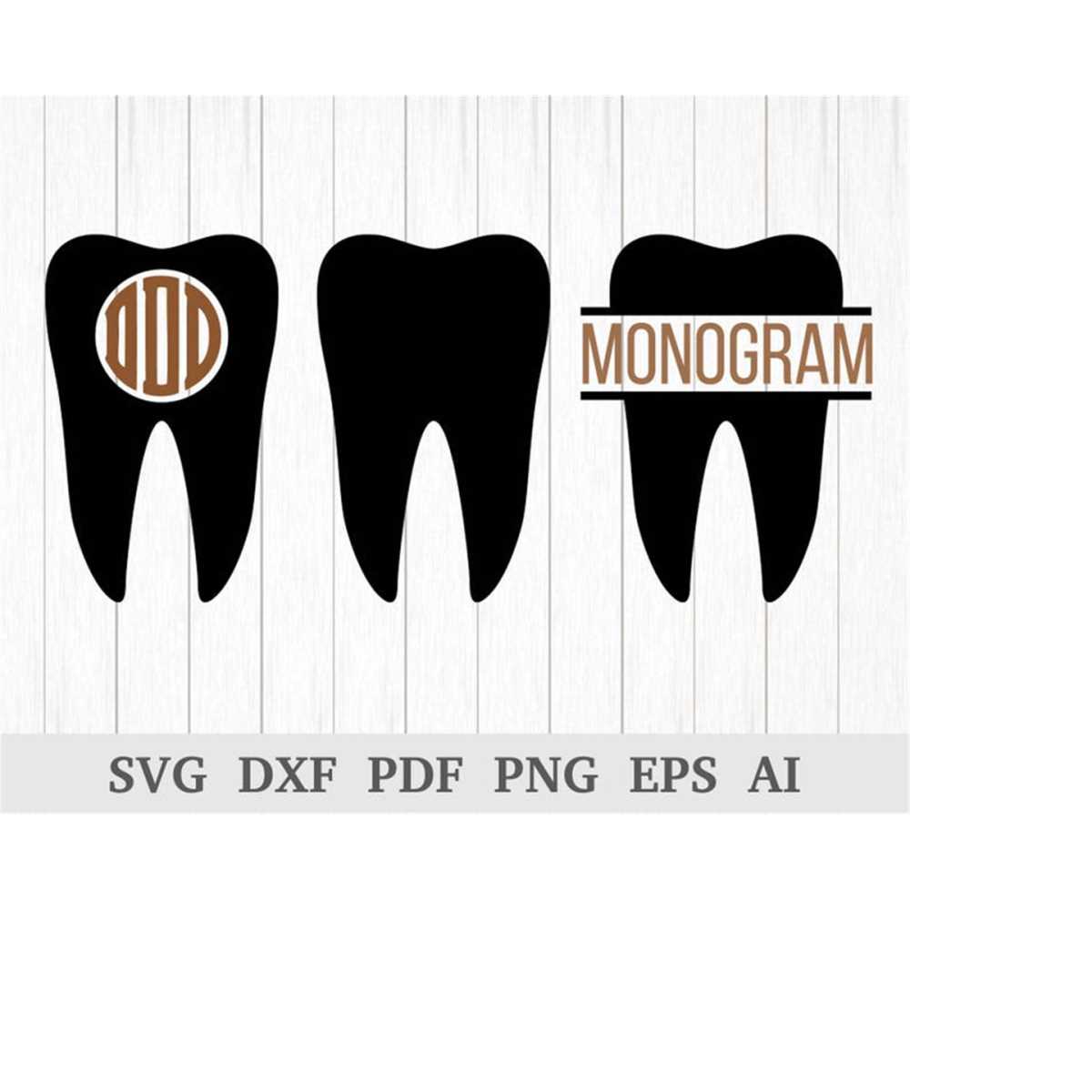 Tooth SVG, Tooth Monogram SVG, Dentist svg cutting files, De - Inspire ...