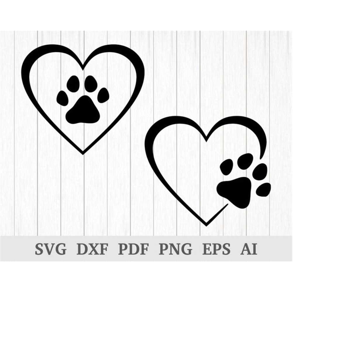 Paw SVG, Dog Love SVG, Paw Heart SVG , Dog Paw svg, Dog Paw - Inspire ...