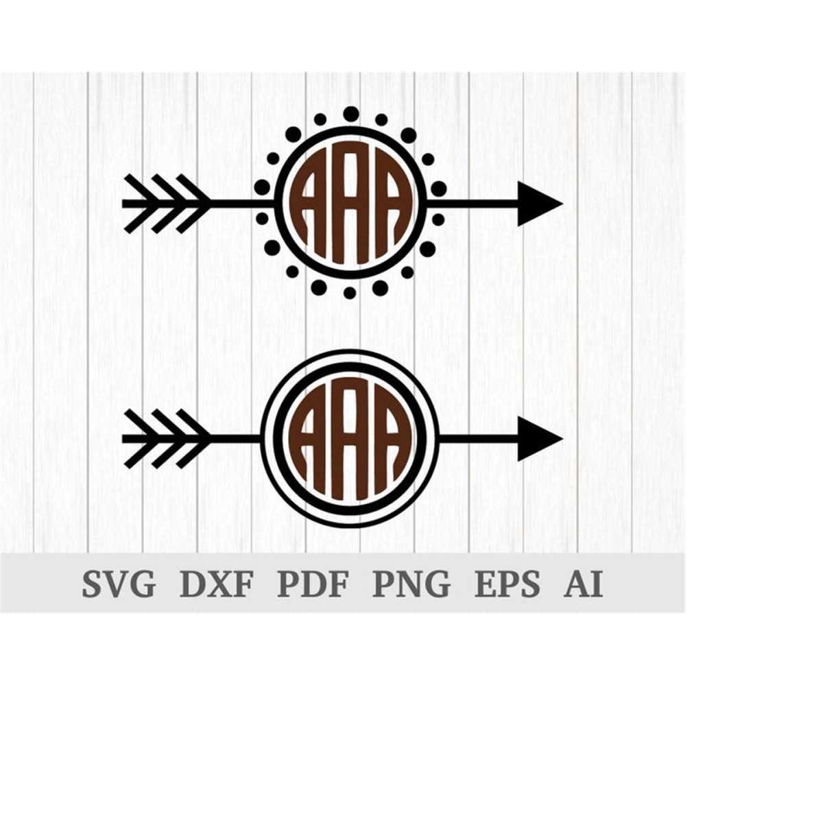 Arrow Monogram Frame SVG, Arrow Frame SVG, Arrow Frame svg c - Inspire ...
