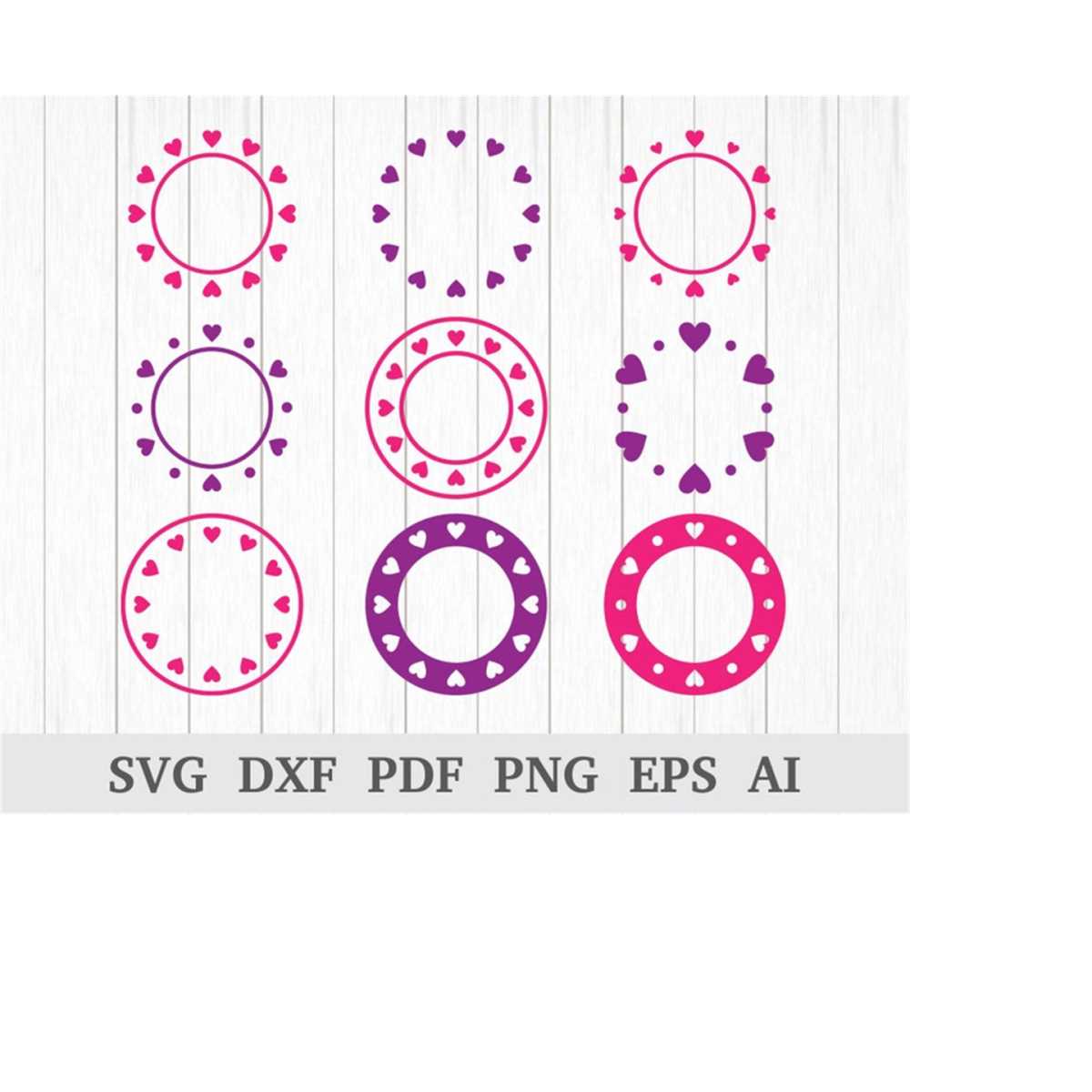 Heart Monogram Frame SVG, Circle Monogram Frame SVG, Heart s - Inspire Uplift