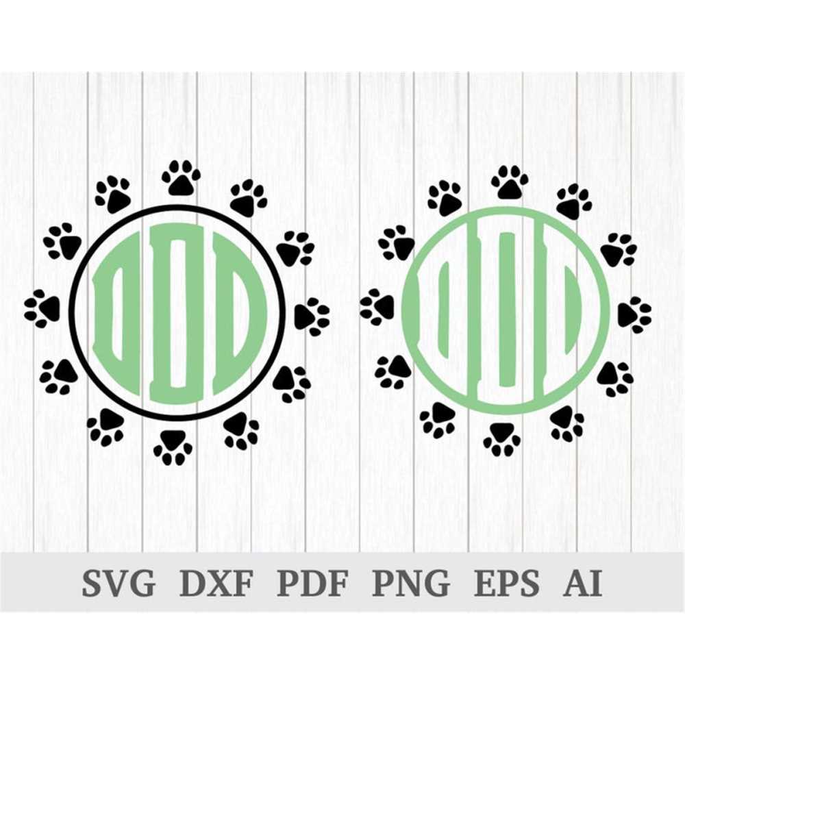 Paw Print SVG, Dog Paw Monogram SVG, Dog SVG clipart, Pet Mo | Inspire ...