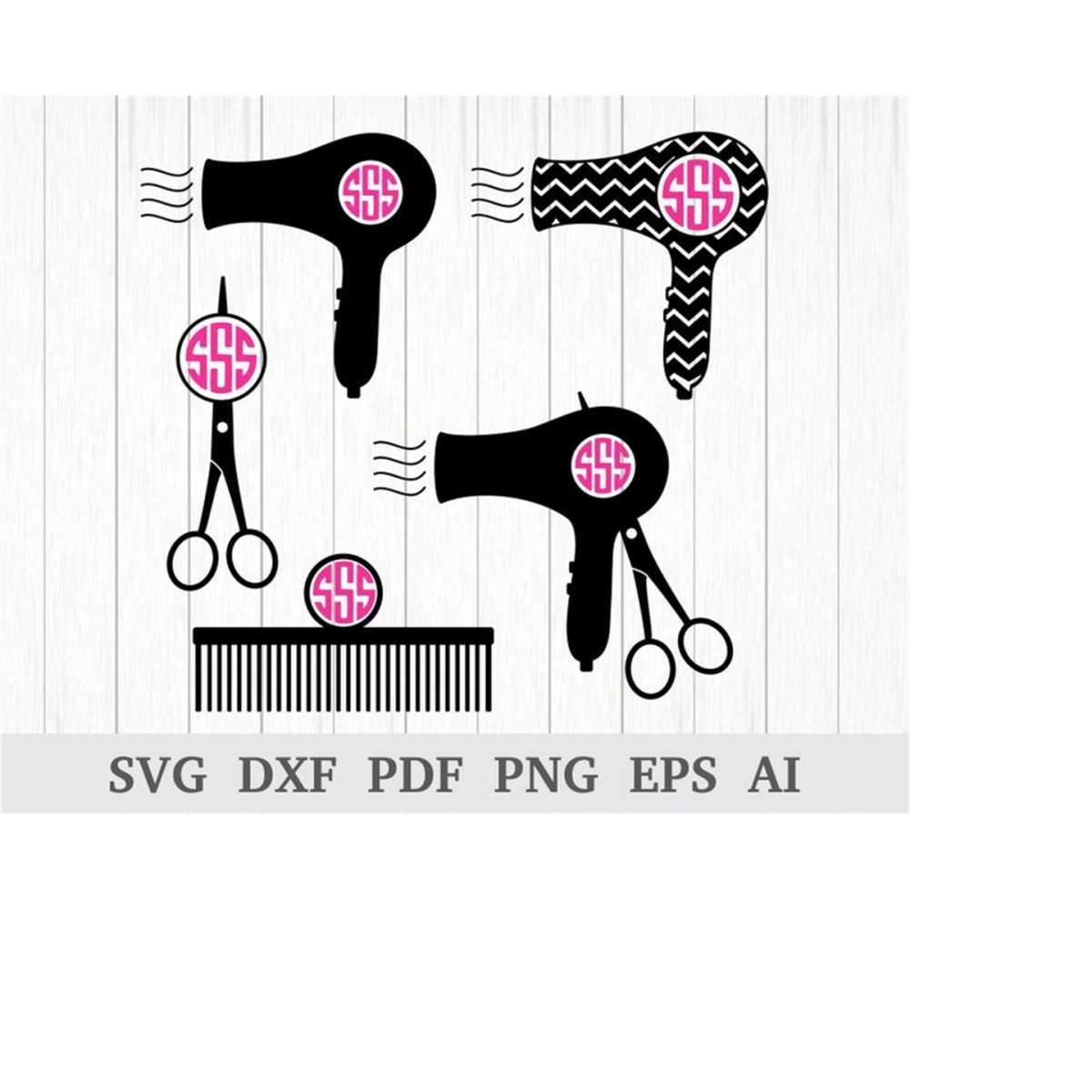Salon Monogram SVG file, Hairdressing SVG file, Hairdresser - Inspire ...