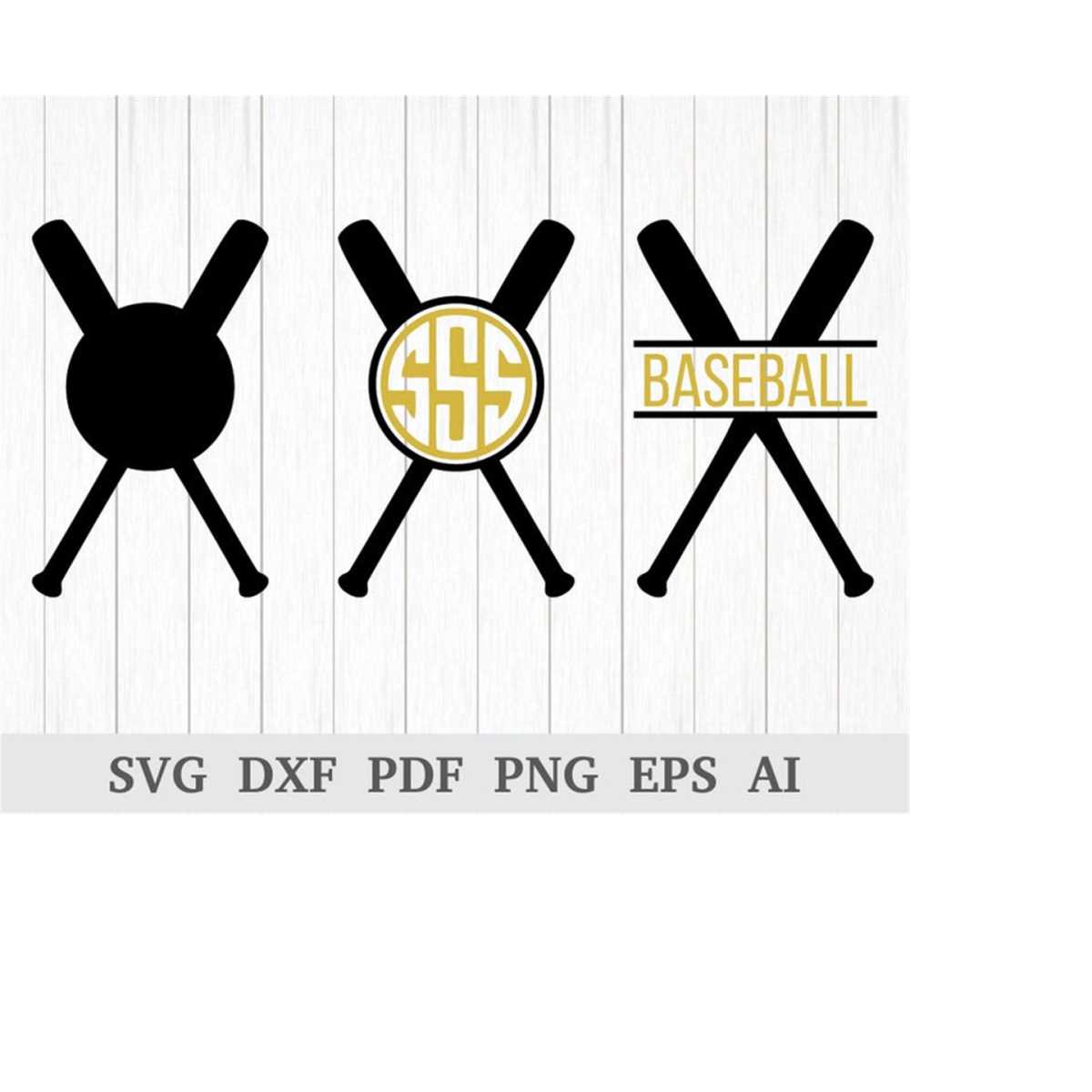 Baseball Bat SVG, Baseball Bat Monogram SVG, Sports Monogram - Inspire ...