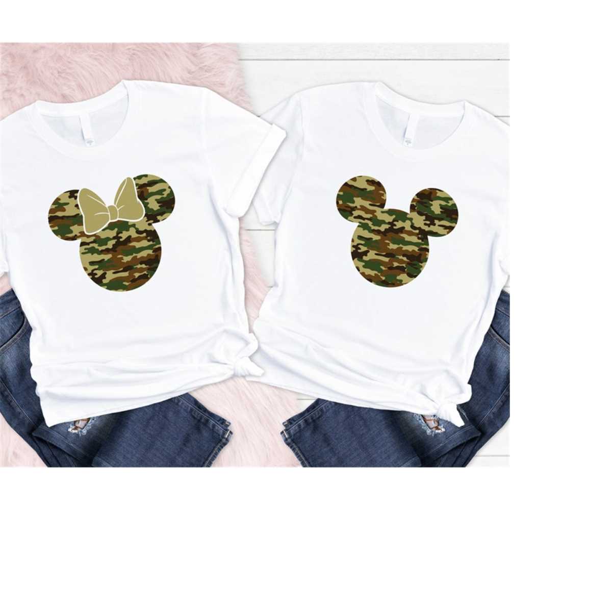 Minnie and Mickey Army Camouflaged Shirts, Disney Couple Shi | Inspire ...