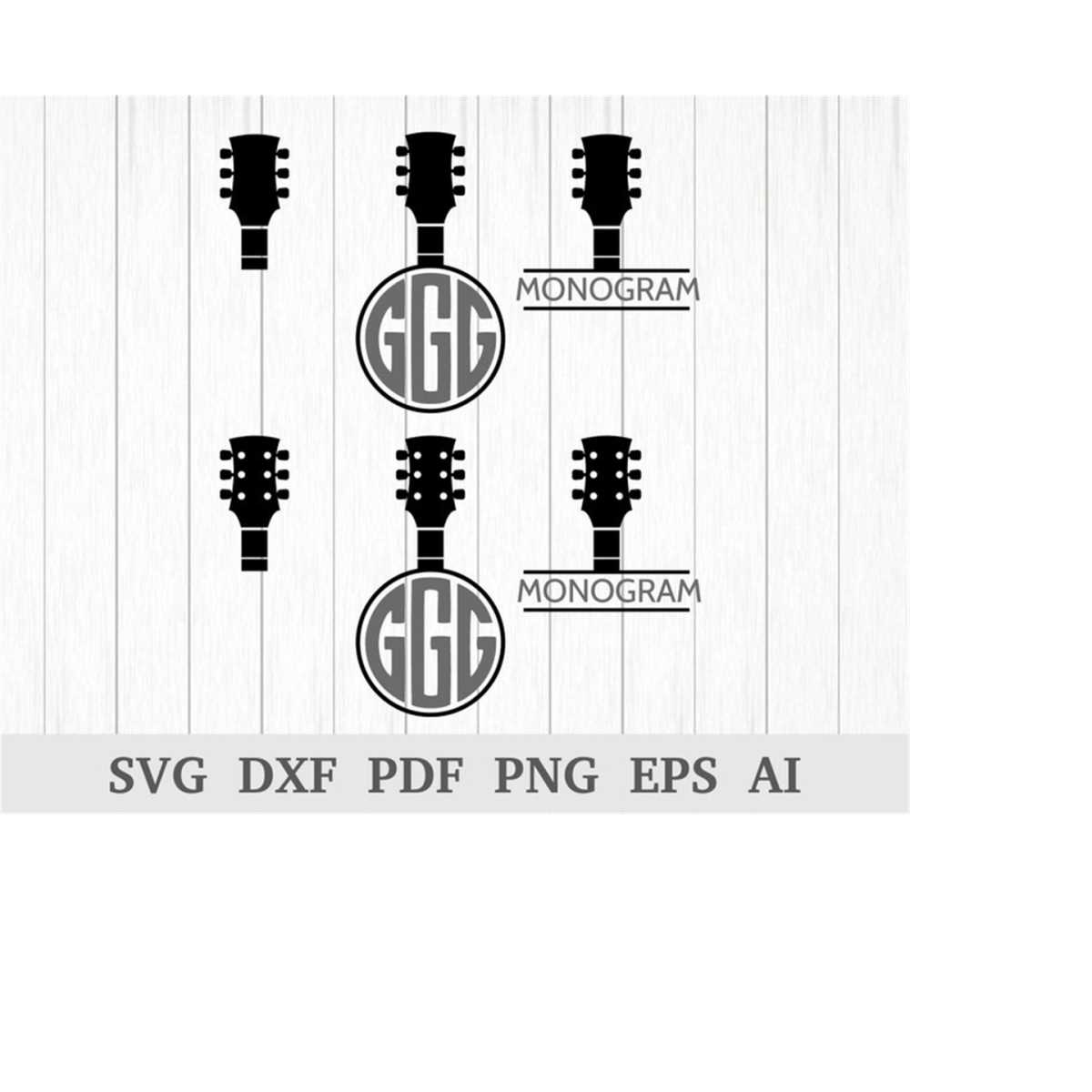 Guitar Monogram SVG, Guitar Headstock SVG, Guitar Head Svg, - Inspire ...