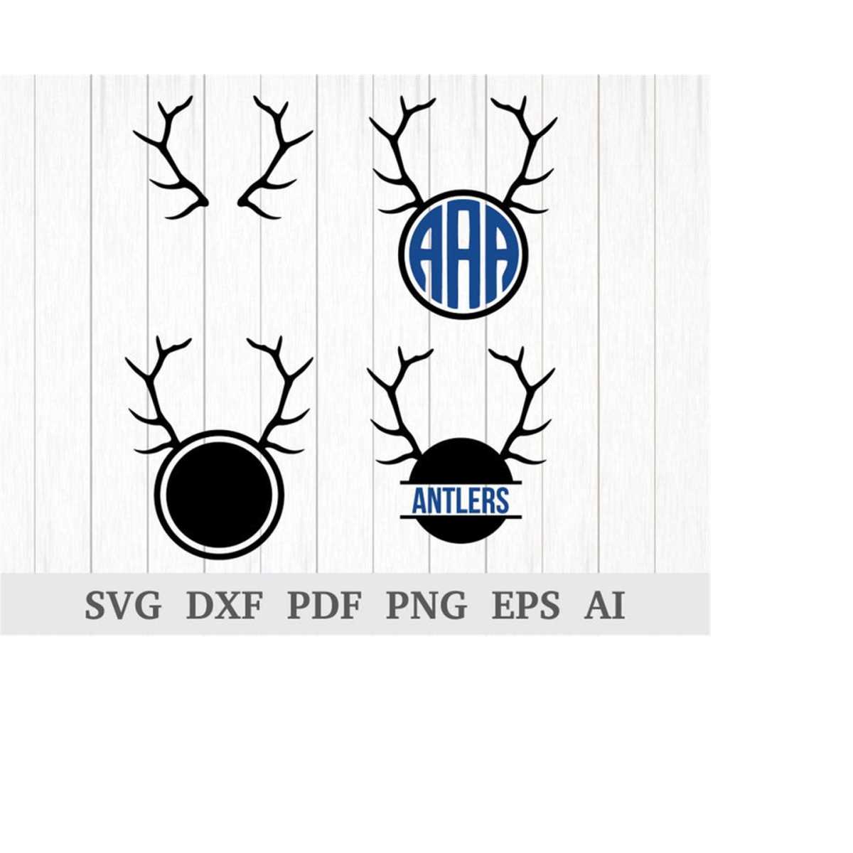 Deer Antlers Monogram SVG, Antlers SVG, Christmas SVG clipar - Inspire ...