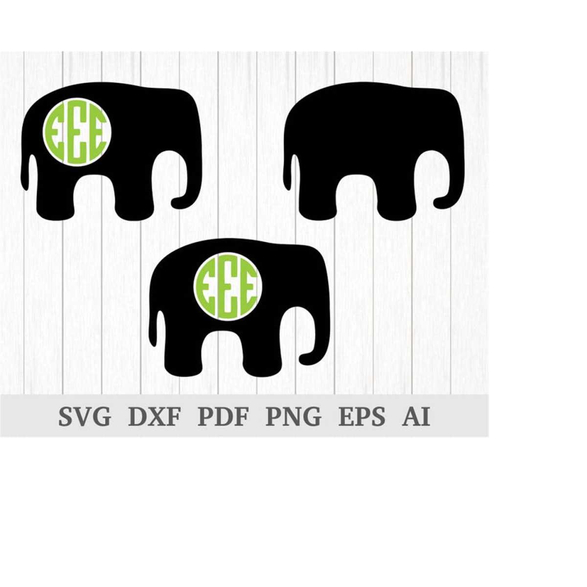 Elephant Monogram SVG, Baby Elephant SVG, Cute Elephant SVG - Inspire ...