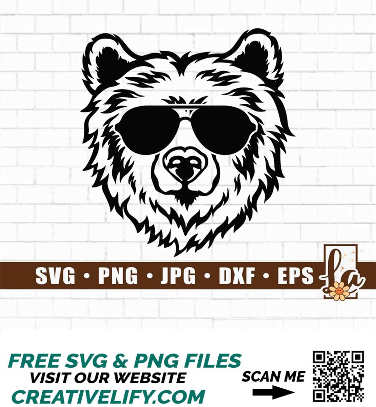 Bear with glasses svg | Grizzly bear face Svg | Mama Bear Fa - Inspire ...