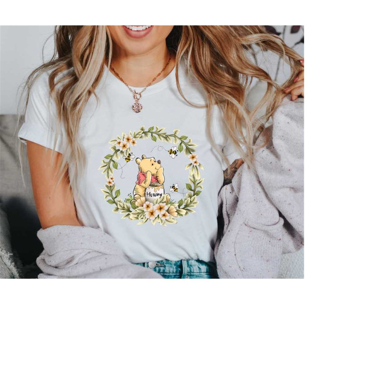Pooh Bear Shirt, Winnie The Pooh Shirt, Floral Pooh Shirt, T | Inspire ...