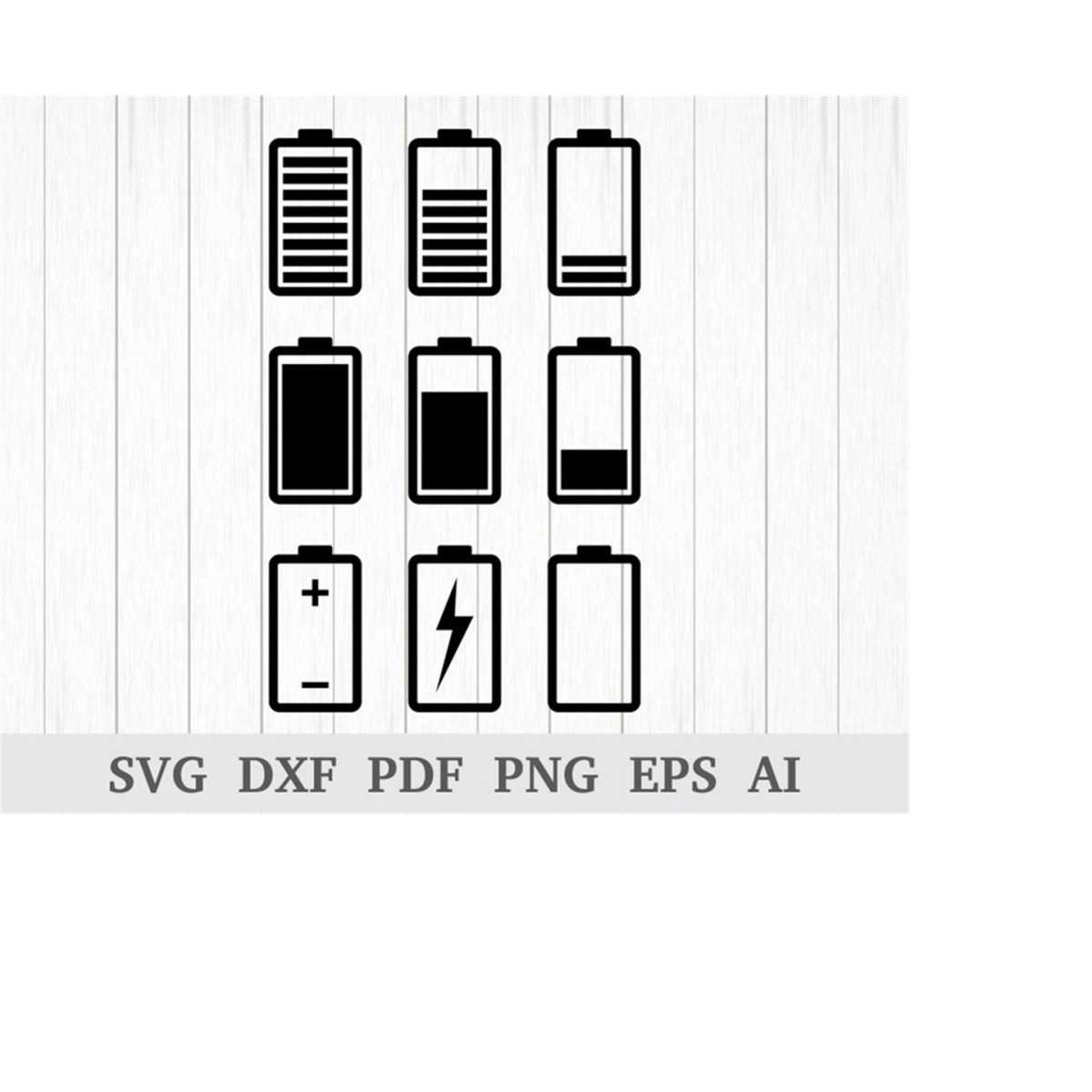 Battery SVG, Batteries SVG, Battery cutting file, Charging s - Inspire ...