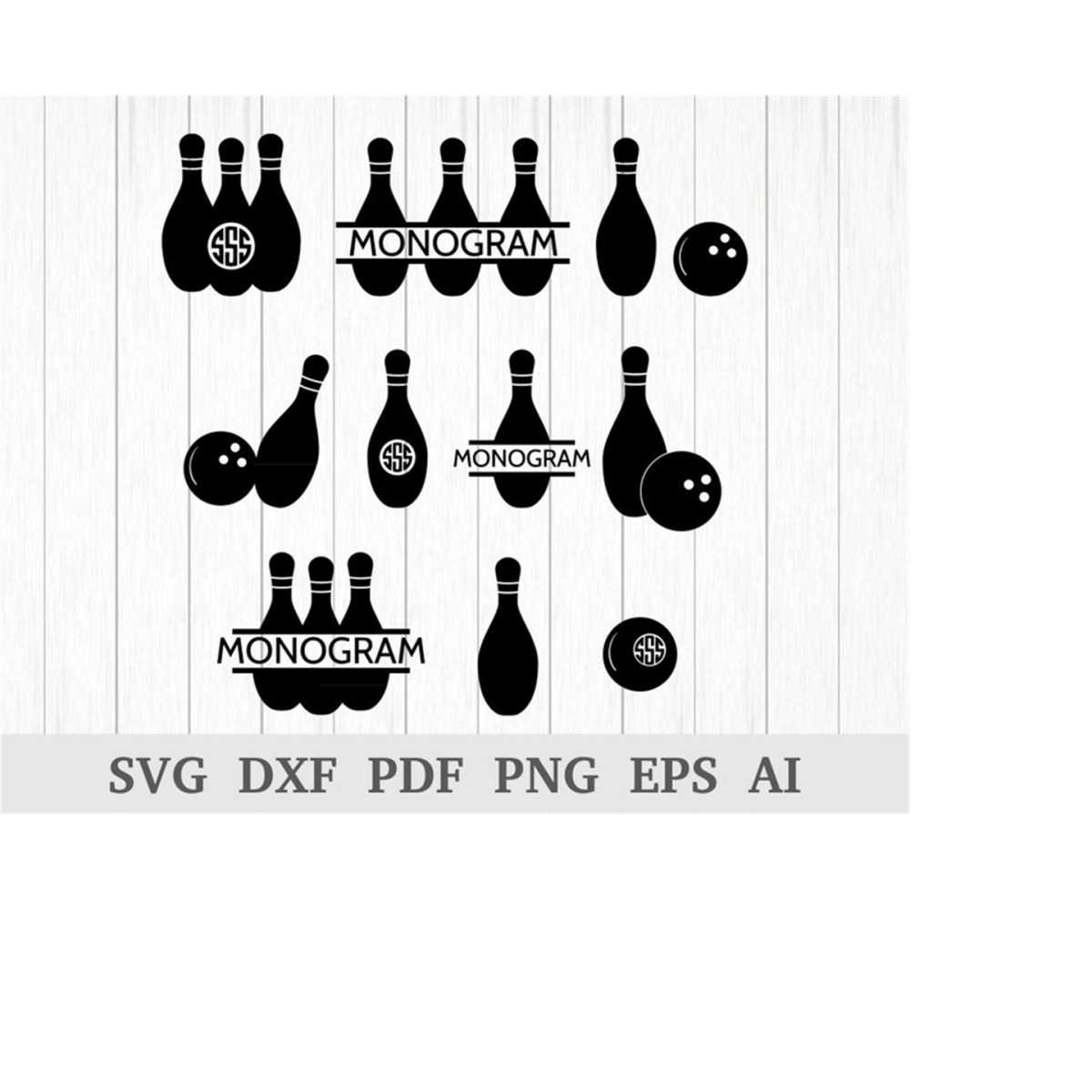 Bowling svg, Bowling Monogram SVG, Bowling Pins svg, Bowling - Inspire ...