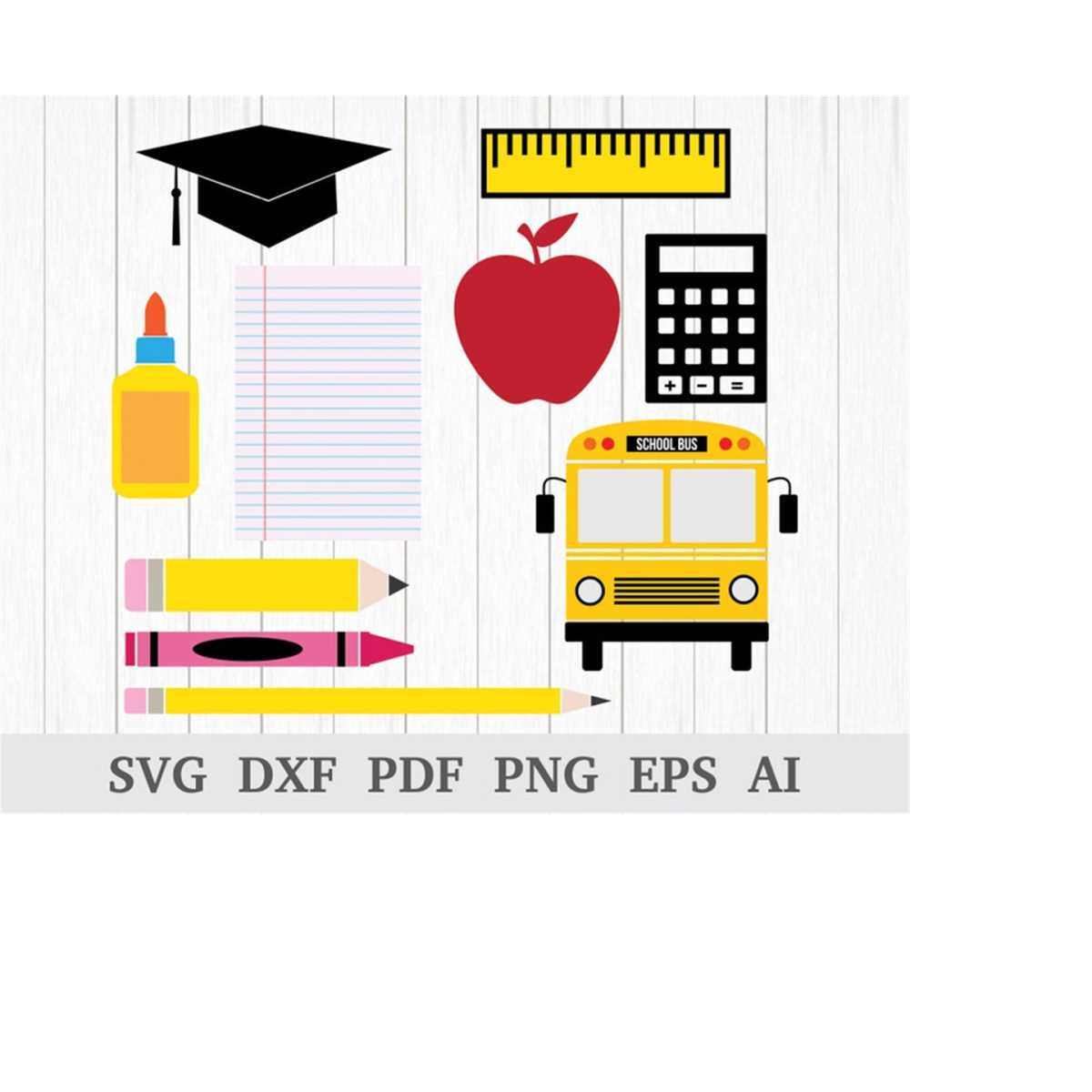 School SVG, Crayon SVG, School Bus svg, Pencil svg, Teacher - Inspire ...