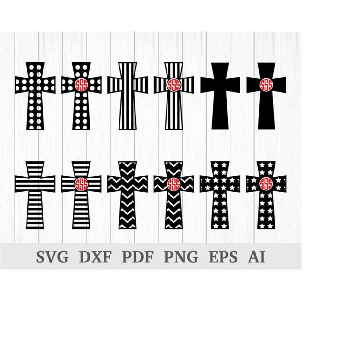 Cross Monogram svg, Cross svg File, Christian Cross svg, Cro | Inspire ...