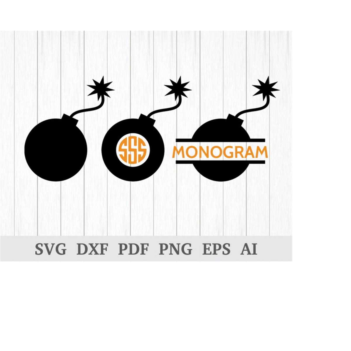 Bomb SVG, Bomb Monogram SVG, Bomb Clipart, Bomb Vector, Scre - Inspire ...