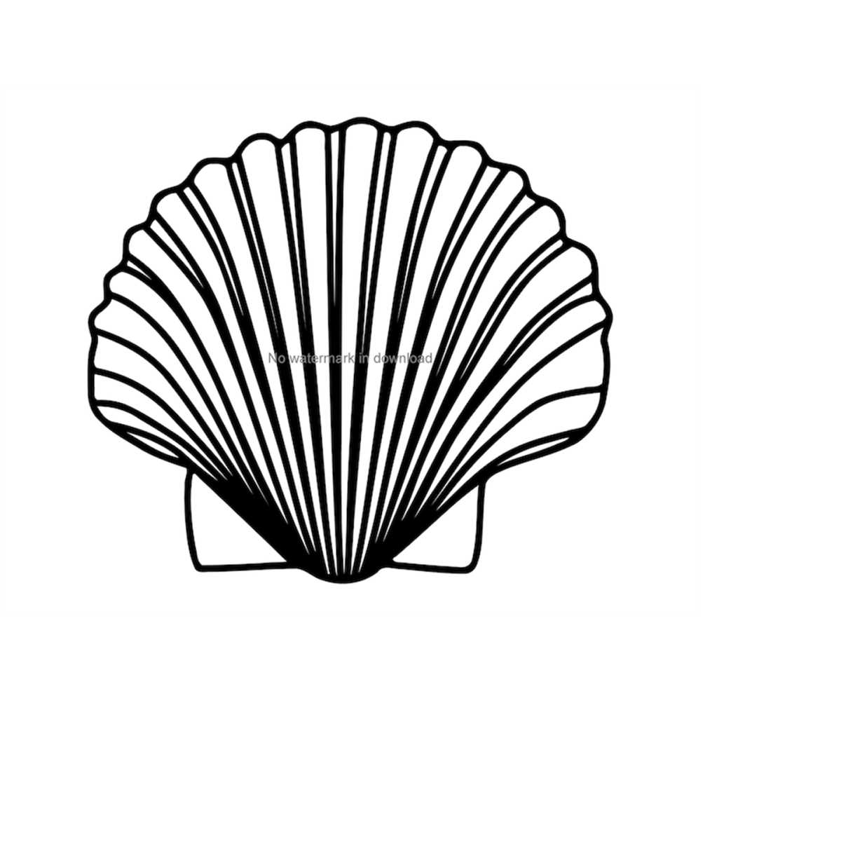 Shell Dxf Clipart, Sea Shell Svg Dxf Png, Beach Silhouette F - Inspire ...