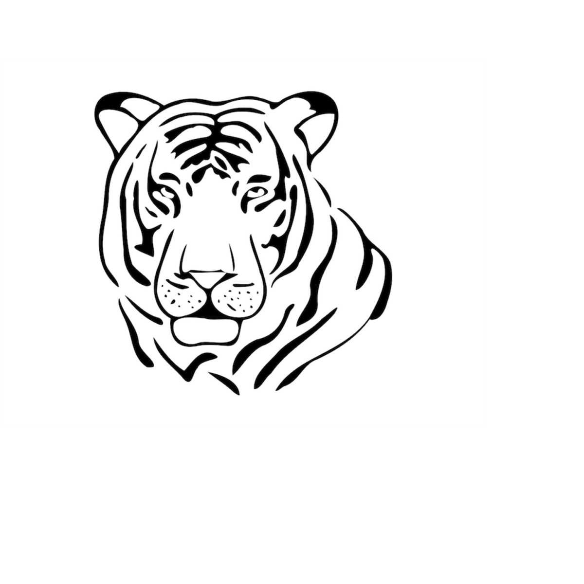 Tiger Head Svg Tiger Outline Svg, Silhouette Cutting File Cl - Inspire ...