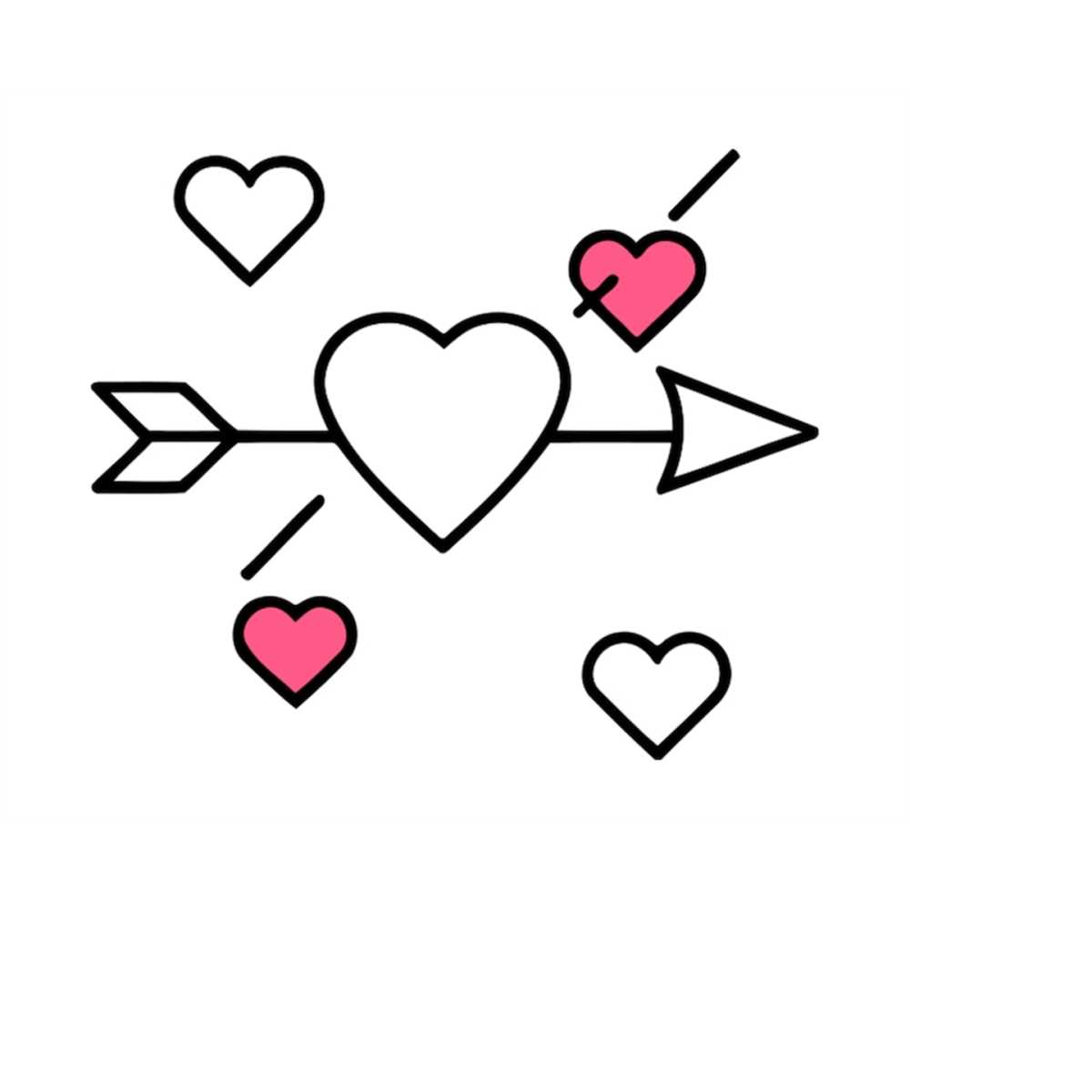 Hearts And Arrow Valentines Day Clipart Cutting File Printa - Inspire ...