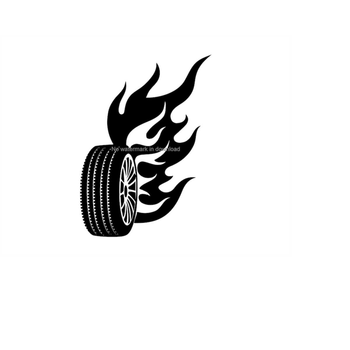 Wheels Svg On Fire Cutting Clipart, Tire On Fire Svg Image, - Inspire ...