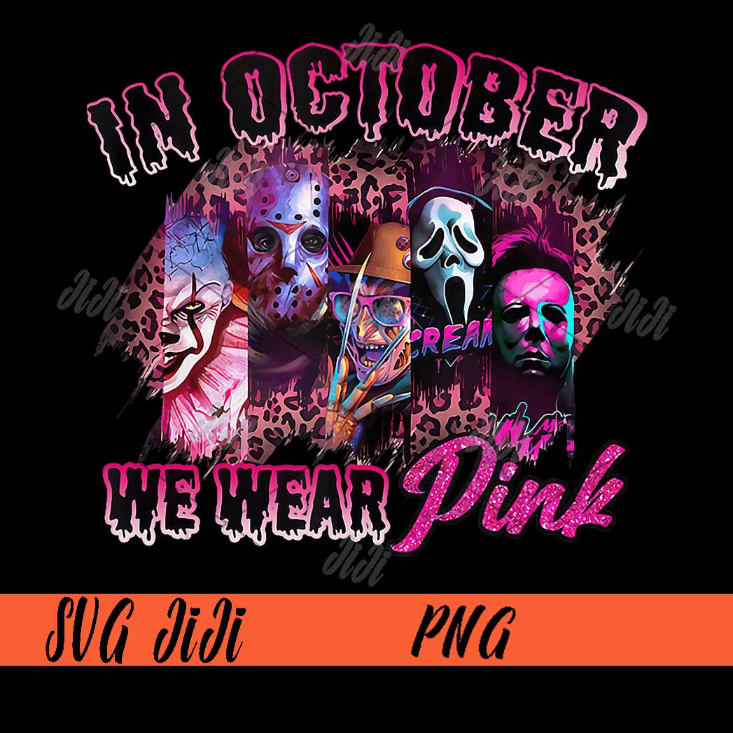 Horror Movie Character In October We Wear Pink PNG, Horror B | Inspire ...