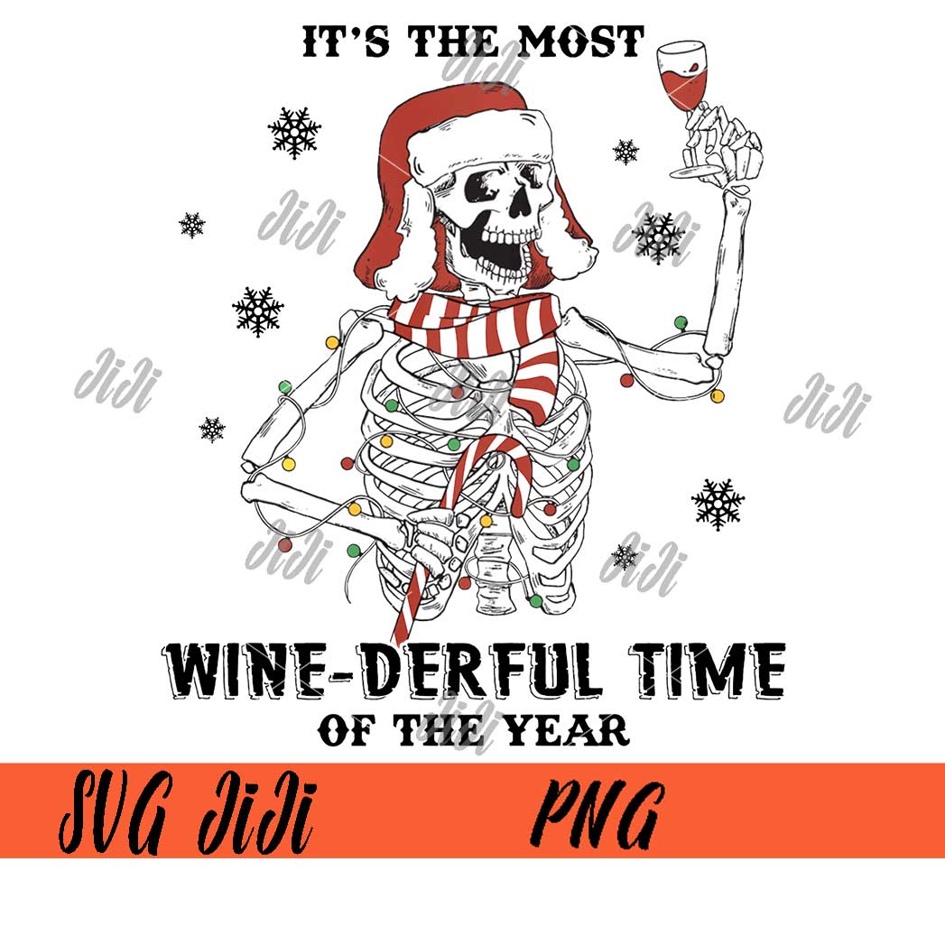 Its The Most Wine-Derful Time Of The Year PNG, Skeleton Sant | Inspire ...