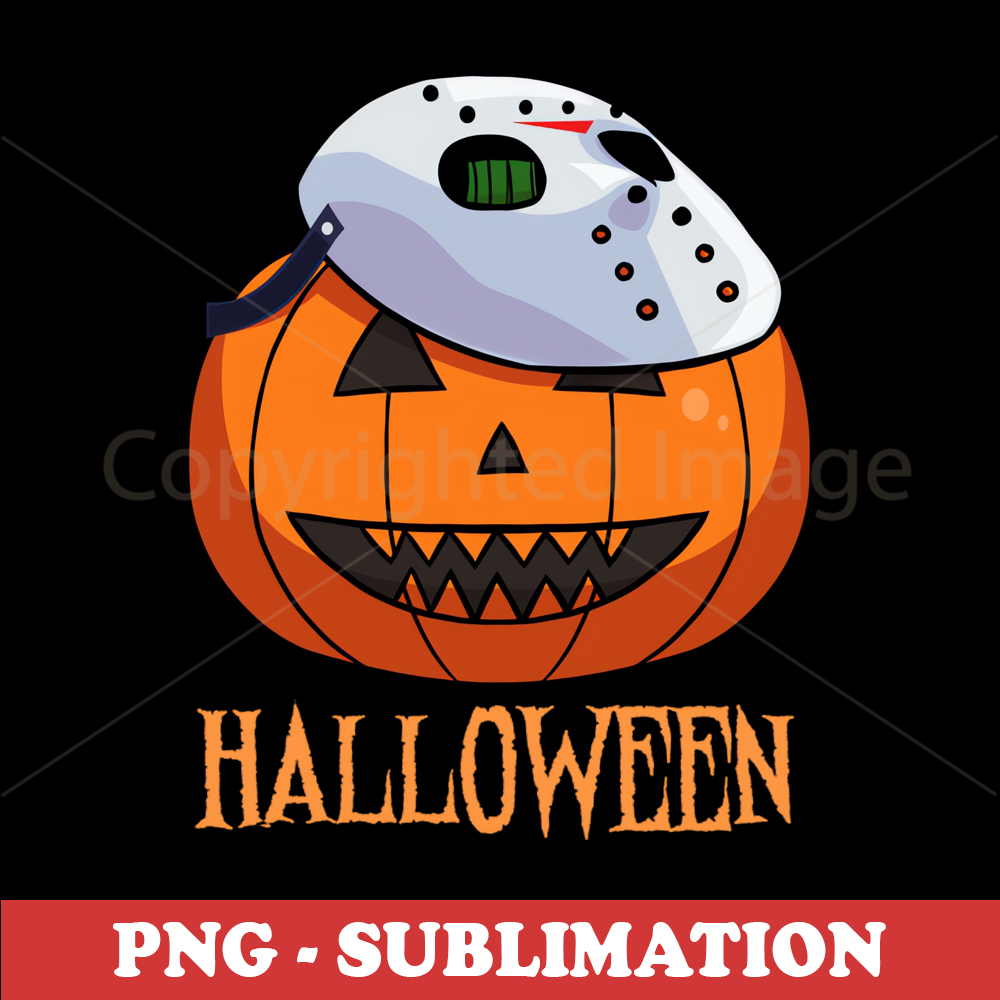 Jason Friday 13th Pumpkin Sublimation - Spooky PNG Design - - Inspire ...