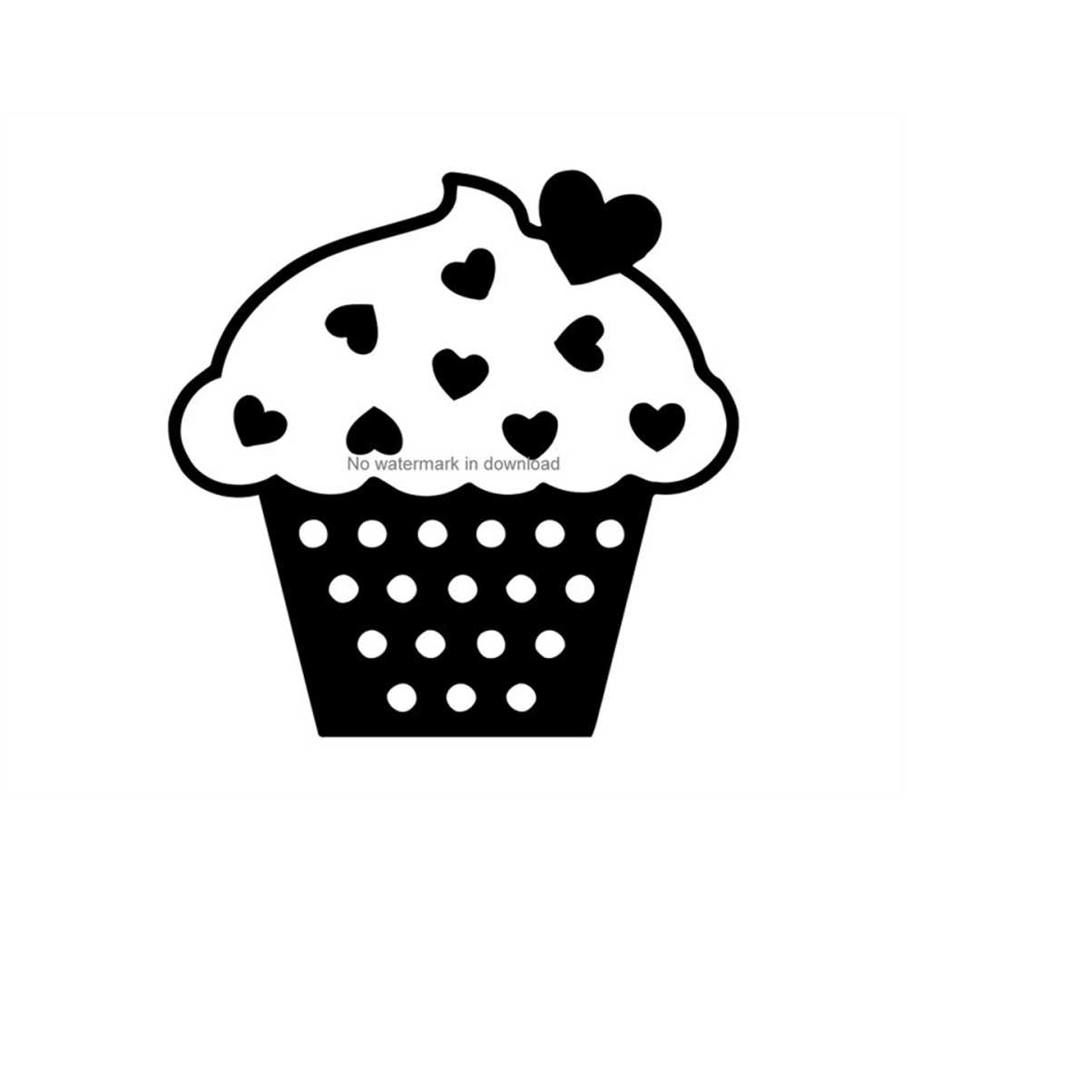 Valentine Cupcake Clipart Svg, Heart Cupcake Printable Image | Inspire ...