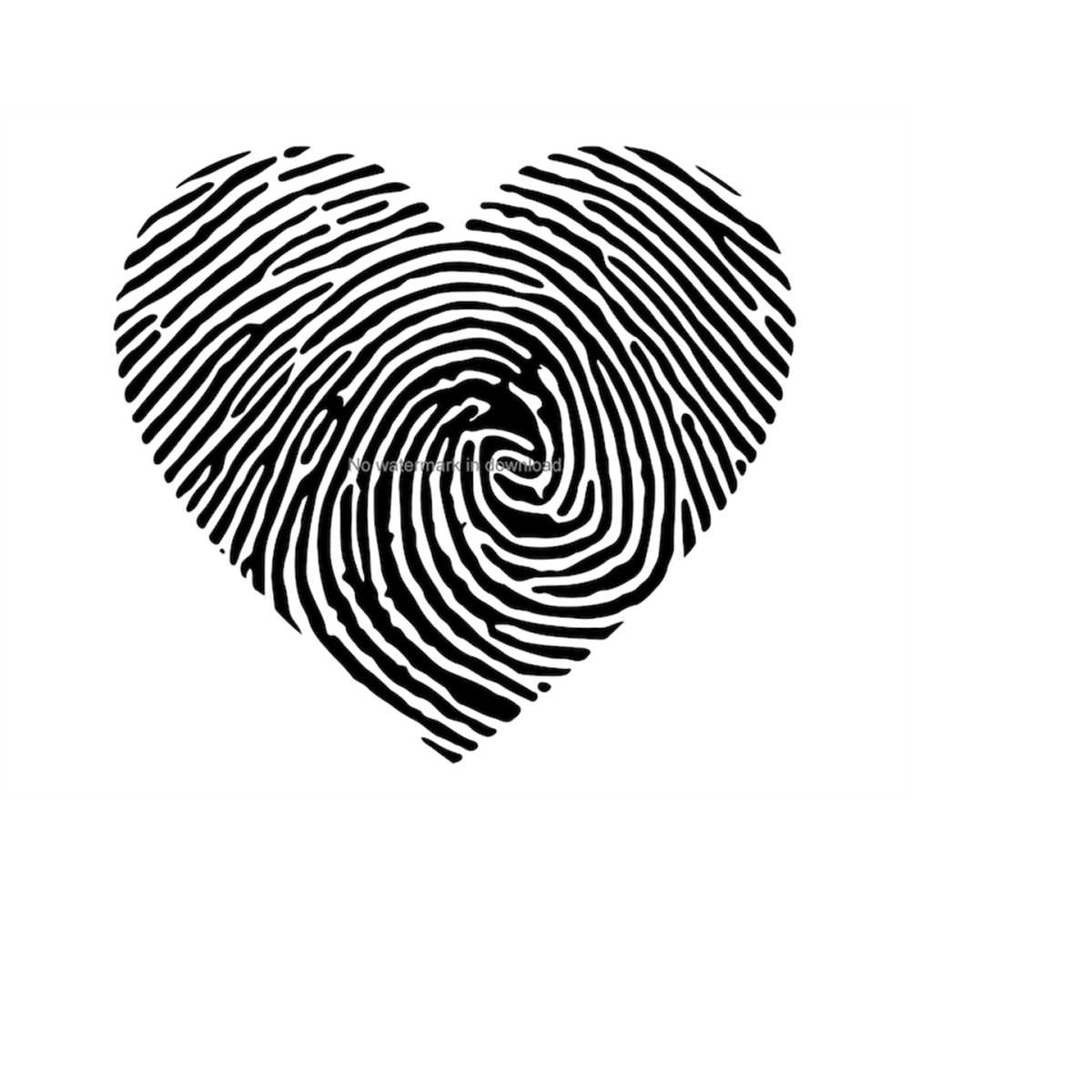 Heart Fingerprint Cutting File, Heart Svg Files, Heart, Dxf - Inspire ...