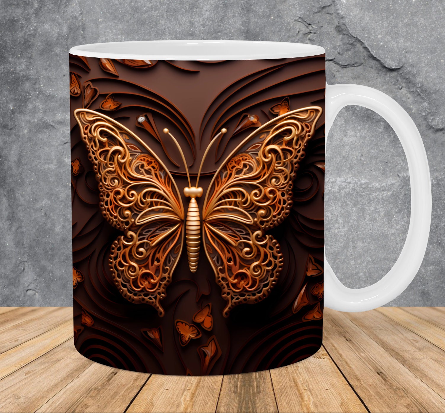3D Chocolate Butterfly Mug | Inspire Uplift