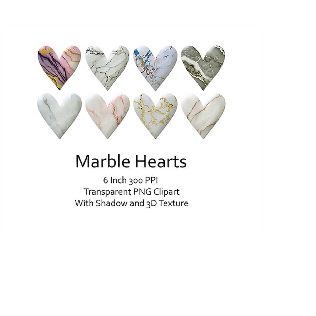 Marble Heart and Marble Hearts with Gold Veins PNG Commercia | Inspire ...