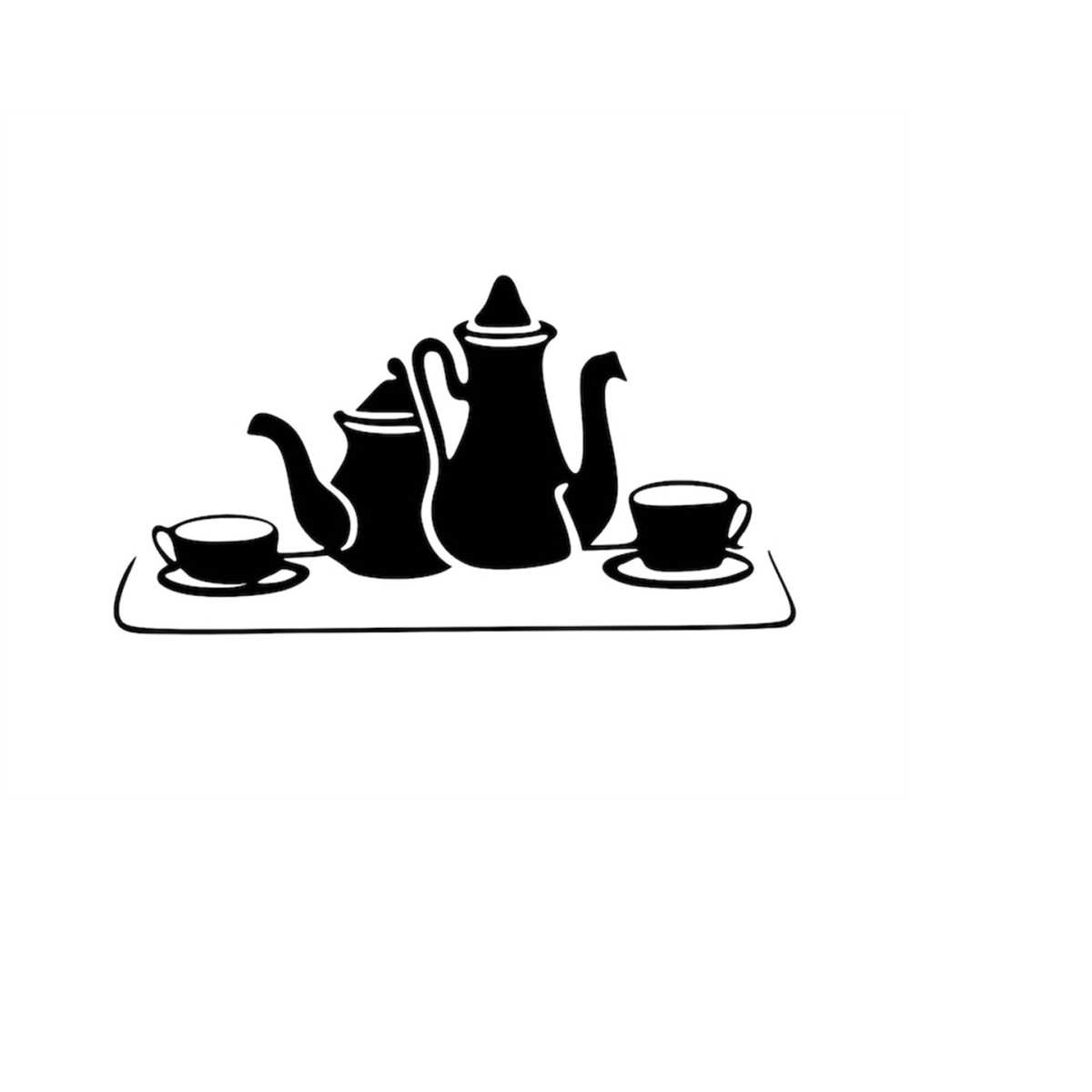 Tea Pot Svg Tea Set Svg Silhouette Cutting File Clipart Svg - Inspire ...