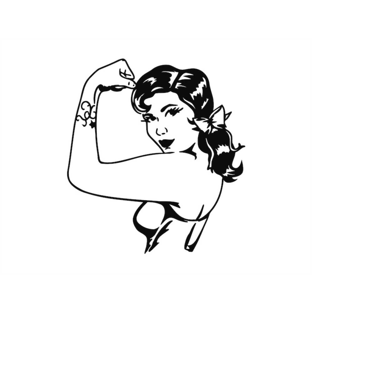 Tattoo Girl Svg Files For Cutting, Tattoo Girl Dxf Clipart I - Inspire ...