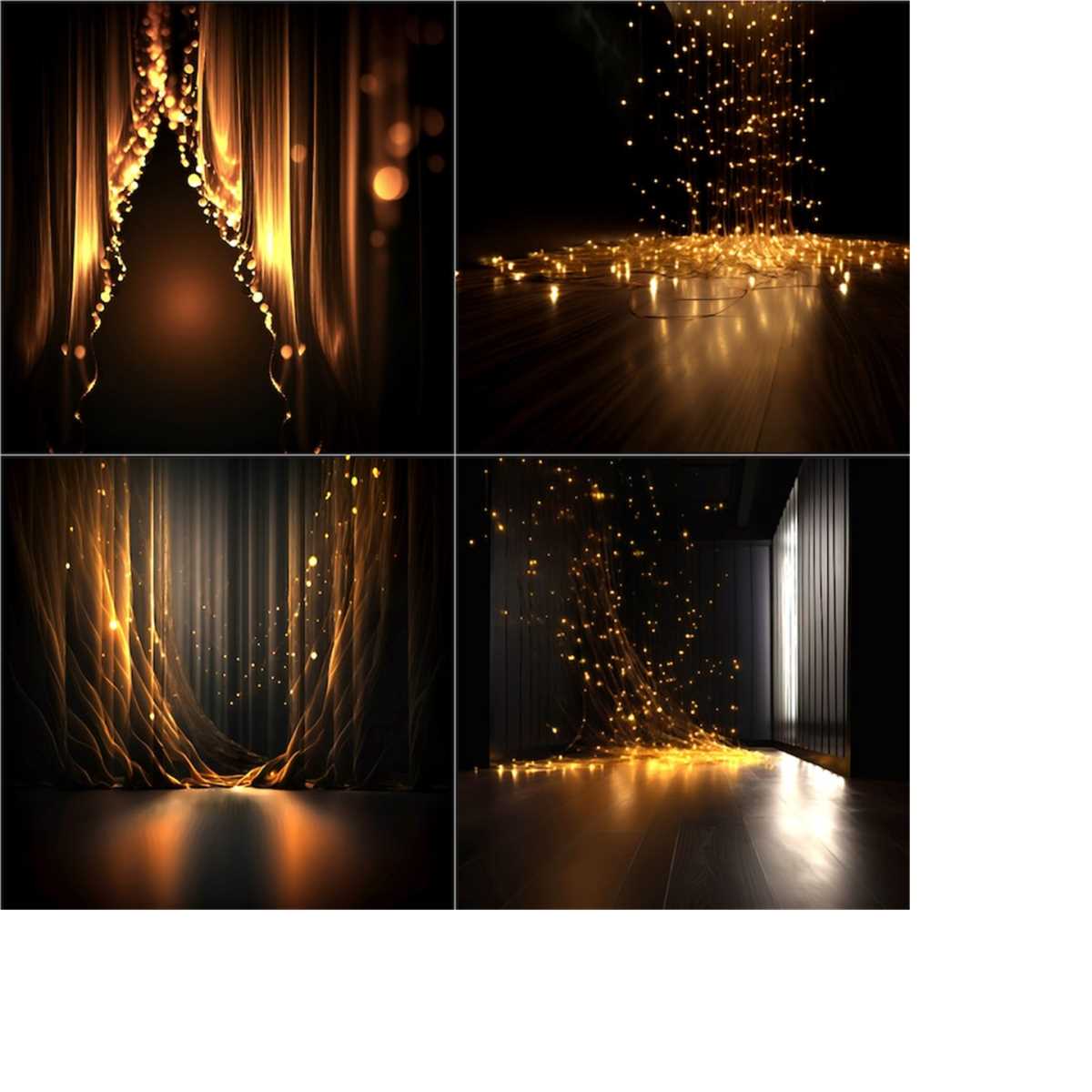 Shimmering Black and Gold Lighted Backdrop Digital Set 2 - Inspire Uplift