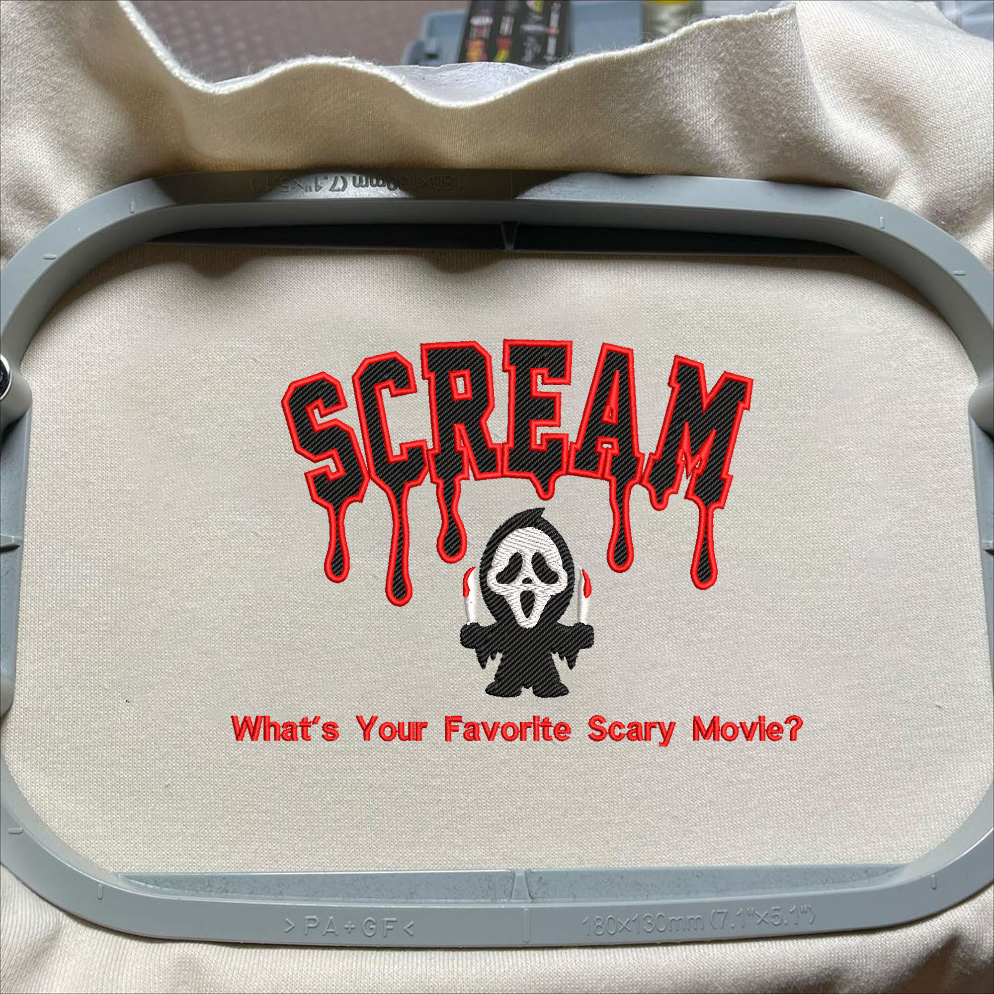 Face Ghost Embroidery Design, Scream Face Ghost Halloween Ho | Inspire ...