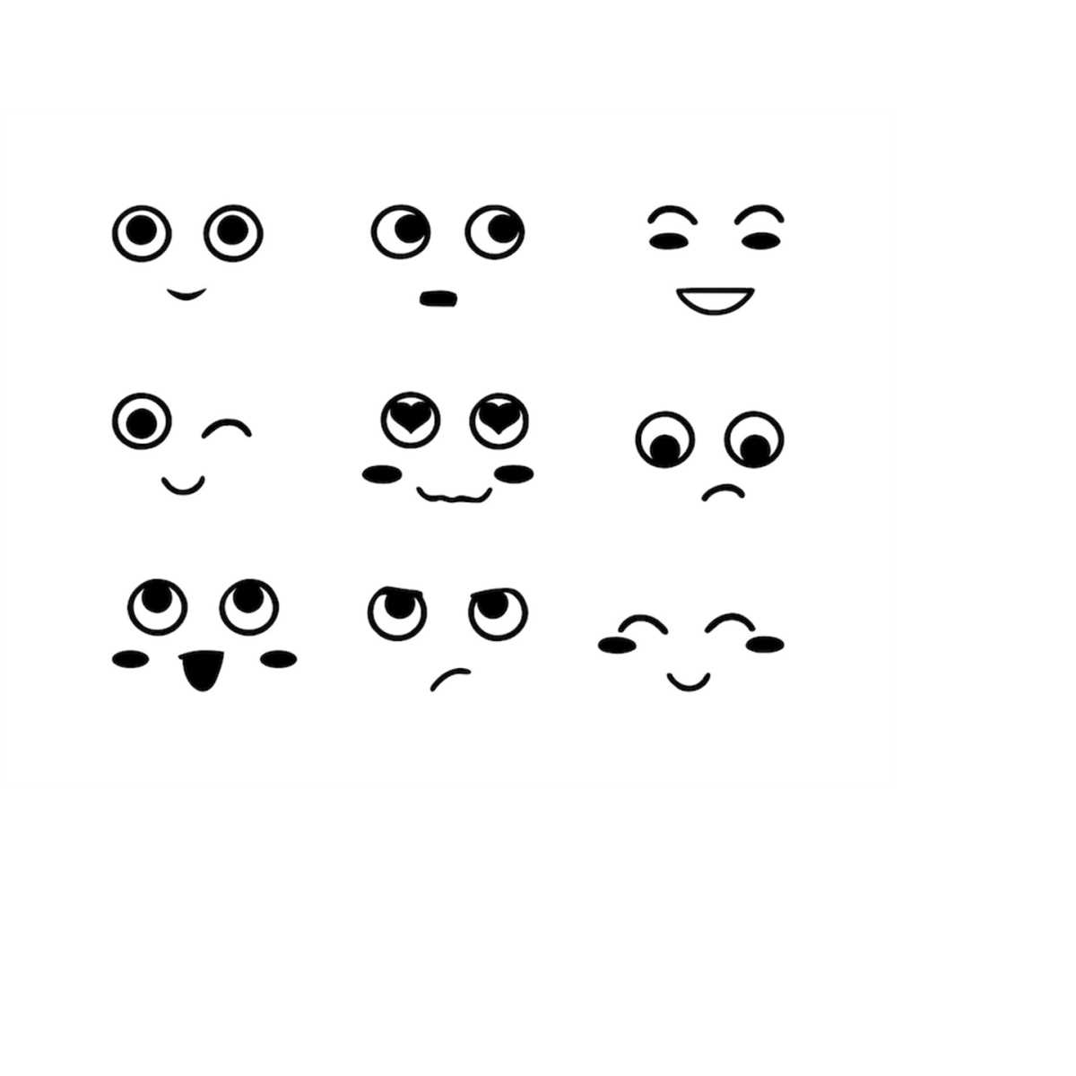 Cartoon Faces Svg Facial Expressions Silhouette Cartoon Char - Inspire ...