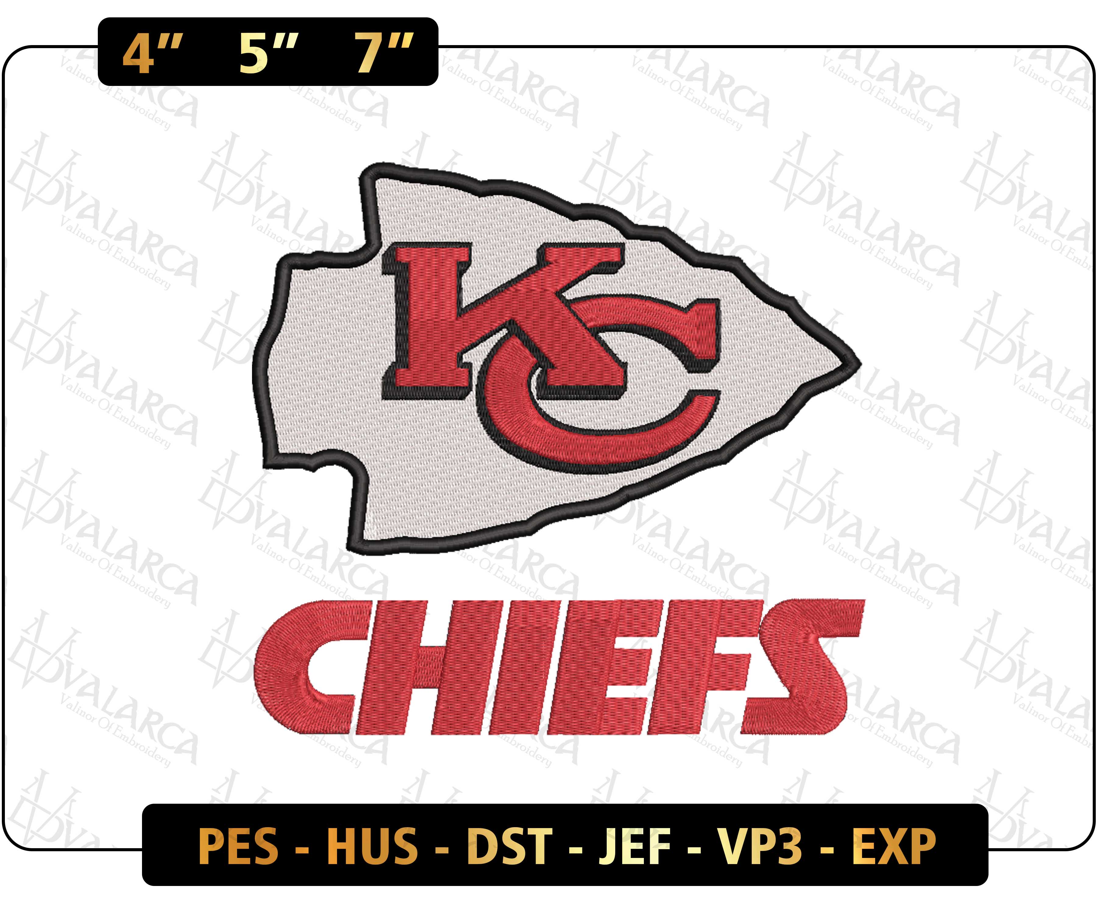 NFL Kansas City Chiefs Logo Embroidery Design, NFL Football | Inspire ...
