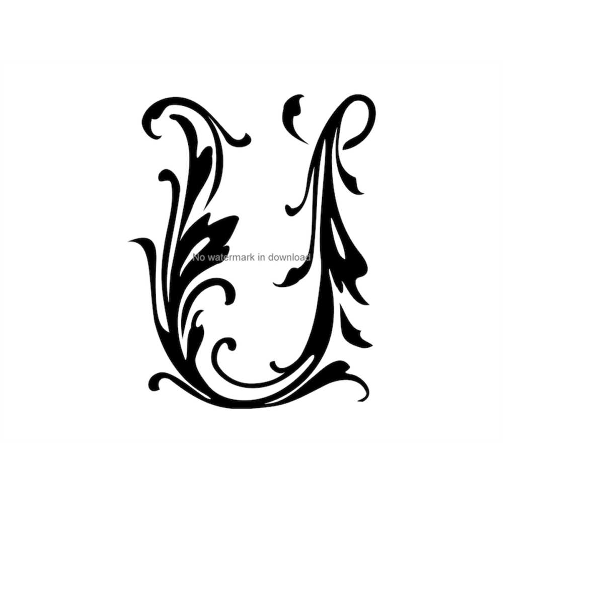 U Svg Monogram Font, Letter U Clipart, Fancy Monogram Font, - Inspire ...