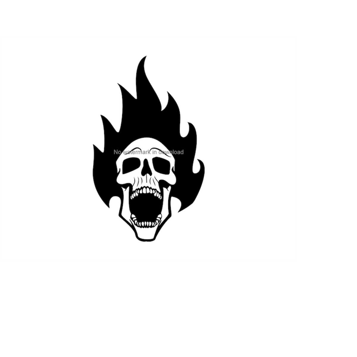 Burning Skull Engrave Svg, Burning Skull Vector File, Burnin - Inspire ...