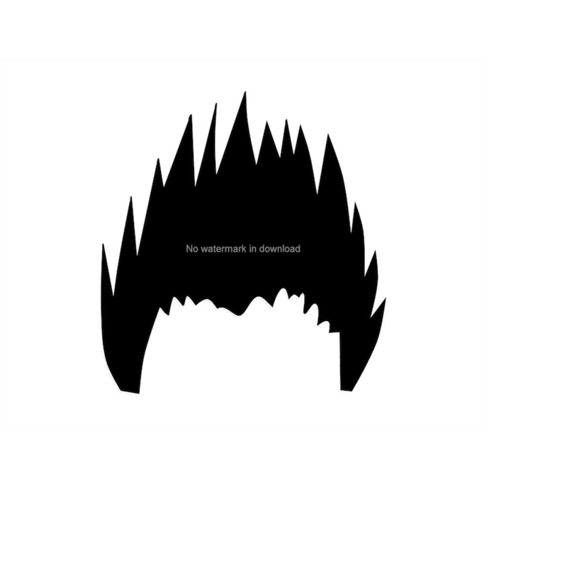 Hair Spiked Svg Dxf Png, Hair Spiked Silhouette Cut File, Ha - Inspire ...