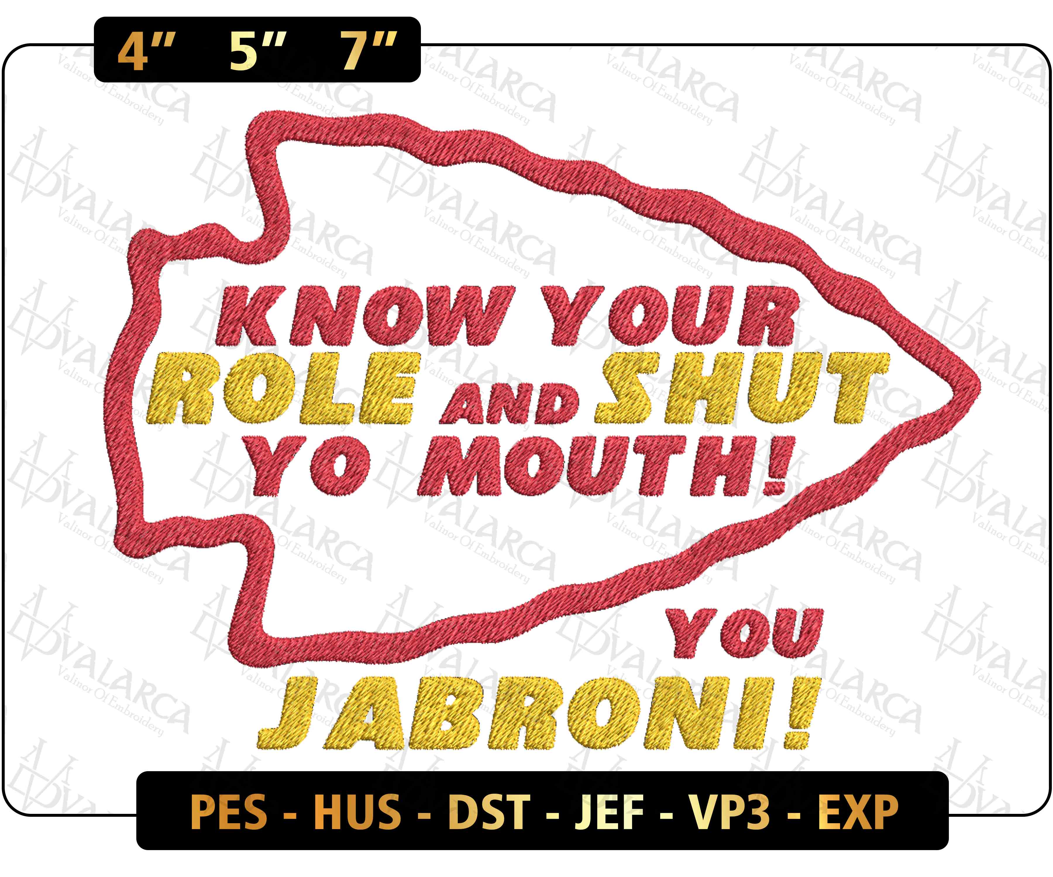 Know Your Role Embroidery Design, NFL Kansas City Chiefs Foo - Inspire ...