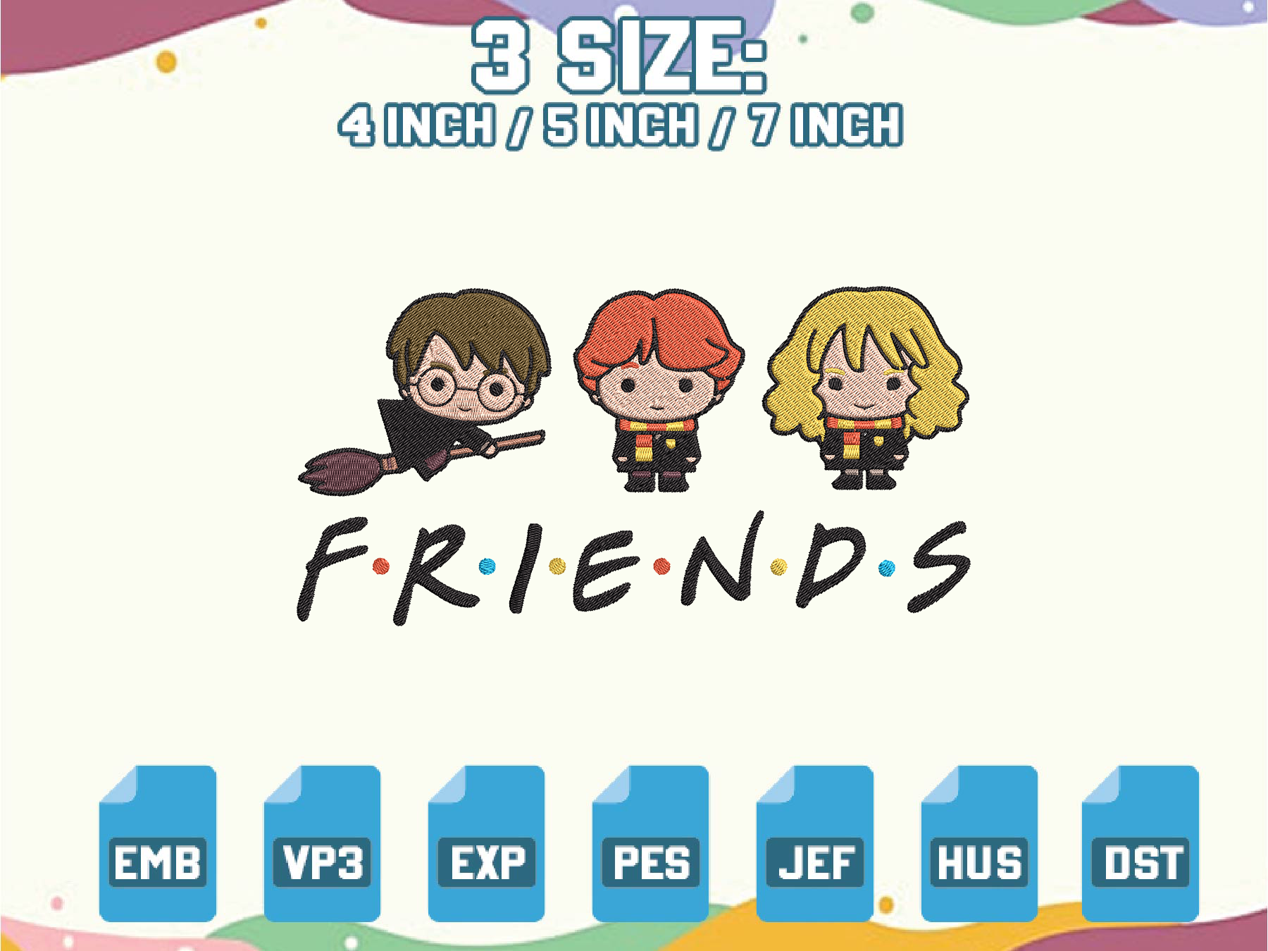 Wizard Friends Embroidery, Embroidery File, Wizard Teen Embr | Inspire ...