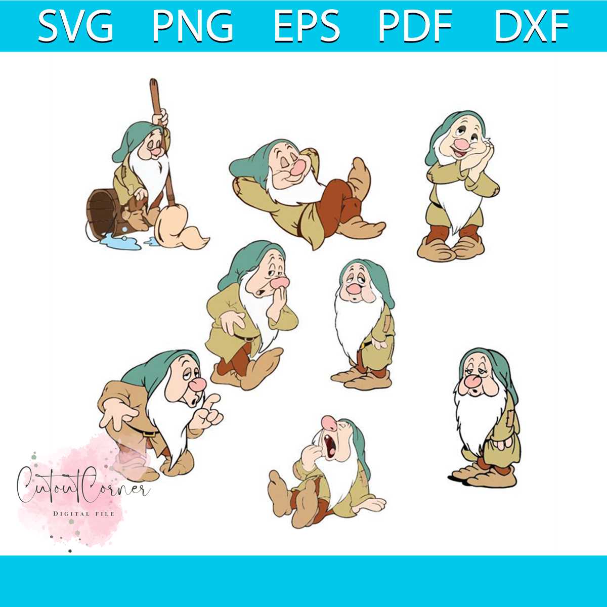 Sleepy dwarf, Sleepy dwarf svg, dwarf, dwarf svg, snow white | Inspire ...