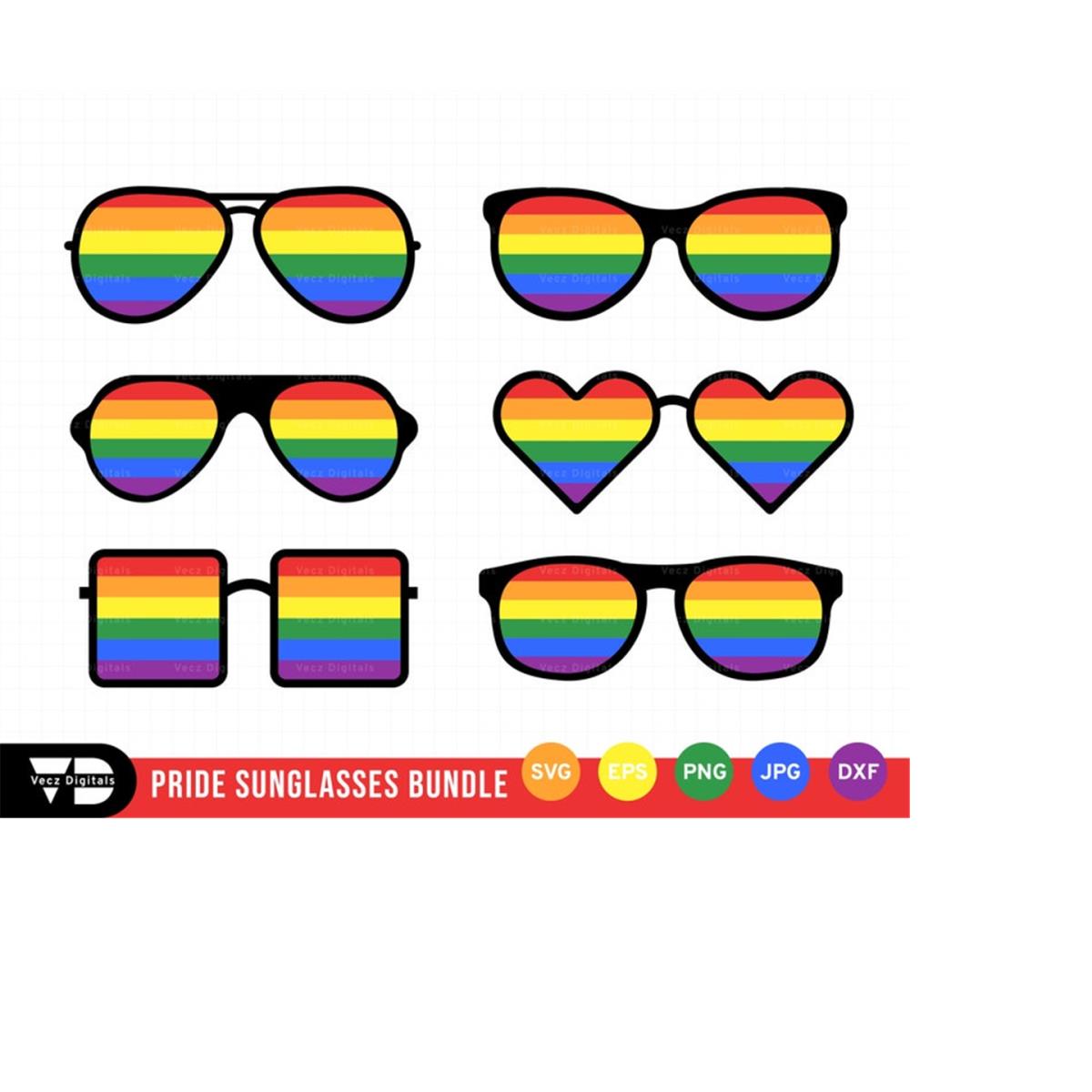 Rainbow Sunglasses svg, Pride Sunglasses svg, Happy Pride Mo | Inspire ...