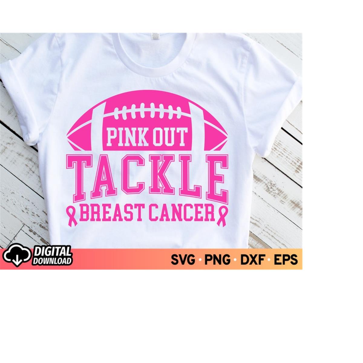 Pink Out Tackle Breast Cancer Football SVG, Fight Cancer Pin | Inspire ...