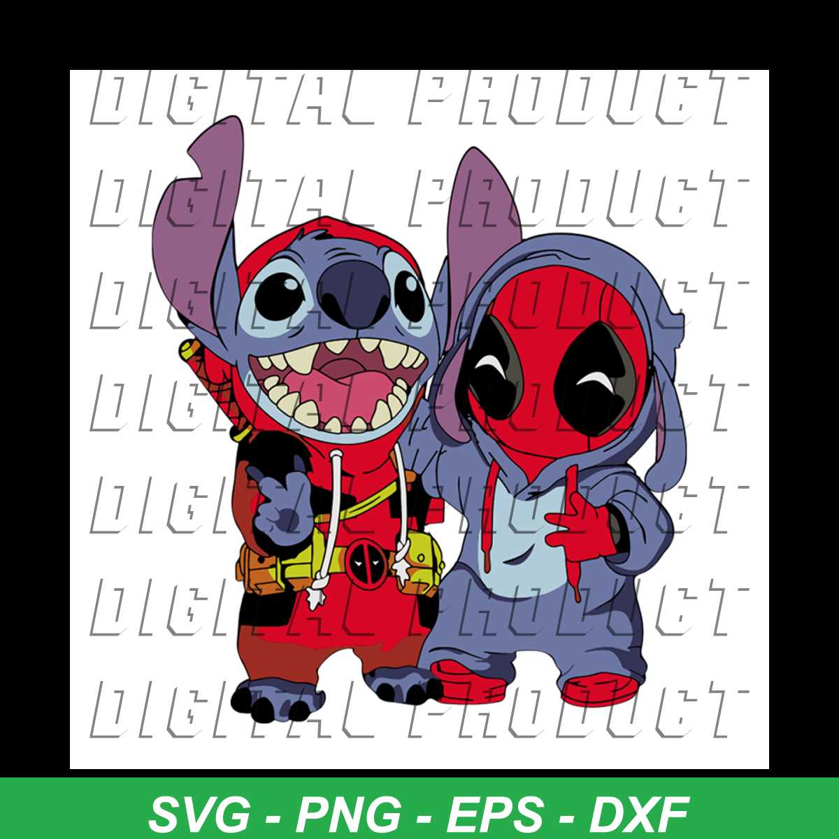 Stitch And Baby DeadPool, Stitch svg, Deadpool, marvel, disn | Inspire ...