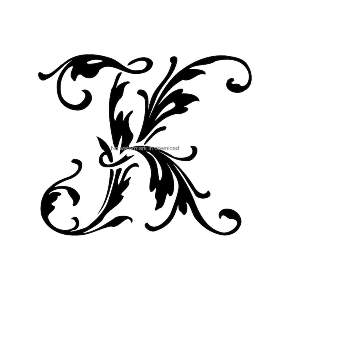 Letter K Clipart, Svg Monogram Letter K, Svg Font Cutting, S - Inspire ...