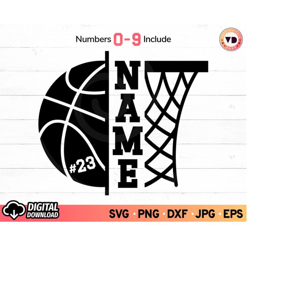 Basketball Net SVG, Basketball Split Name Frame Svg, Basketb | Inspire ...