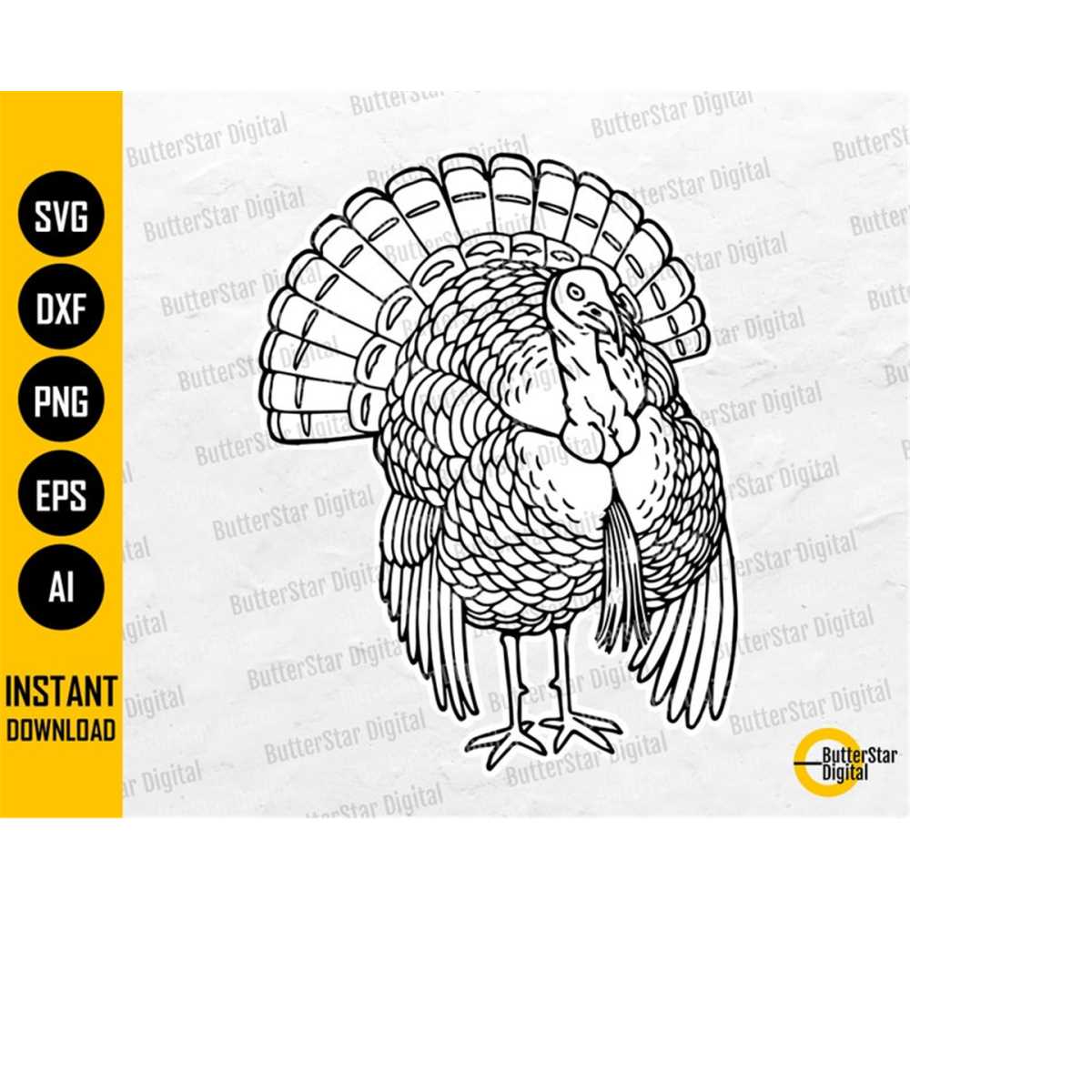 Wild Turkey SVG | Turkey SVG | Turkey Hunting SVG | Bird Dra | Inspire ...