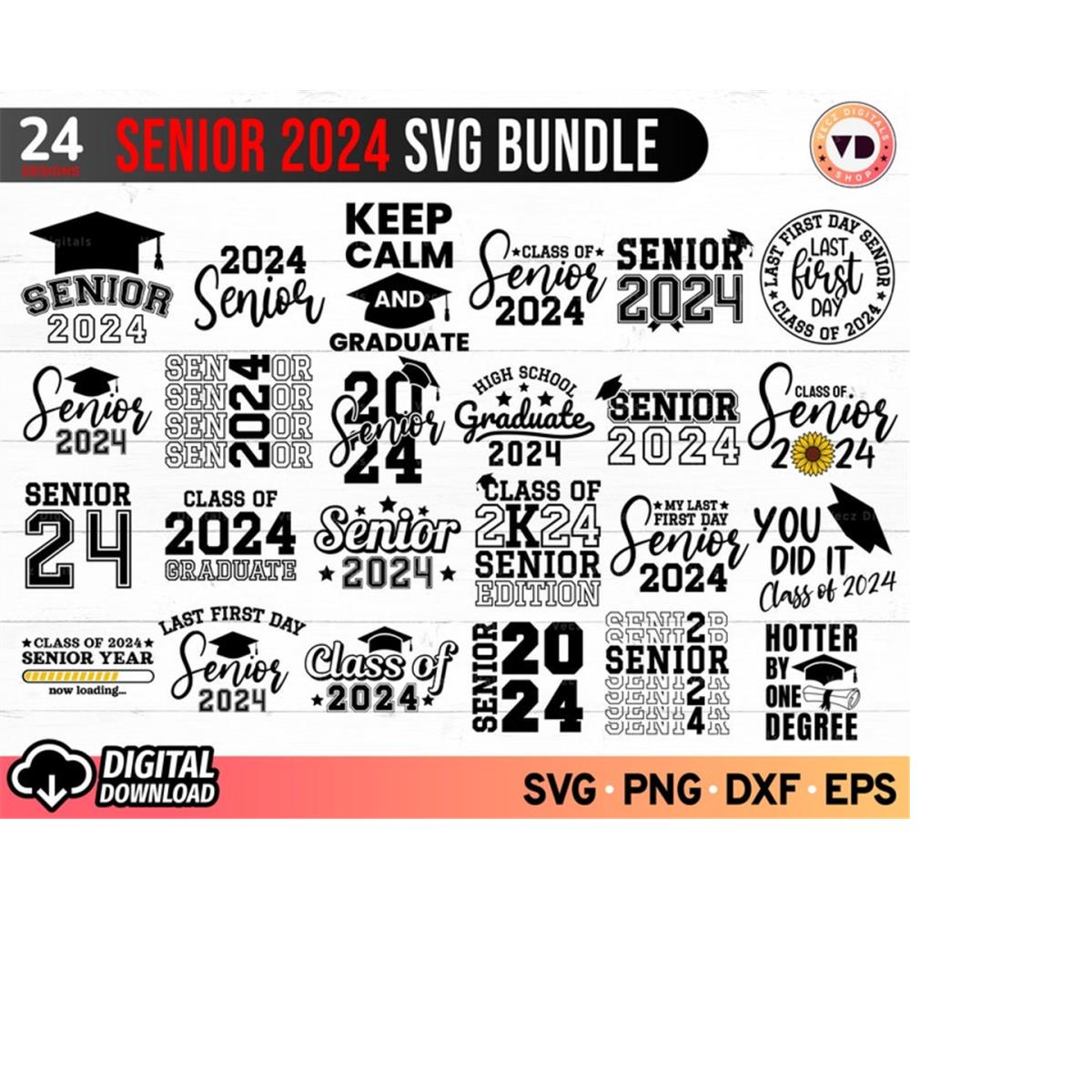 Senior 2024 SVG Bundle, Class of 2024 Svg, Graduation 2024 s | Inspire ...
