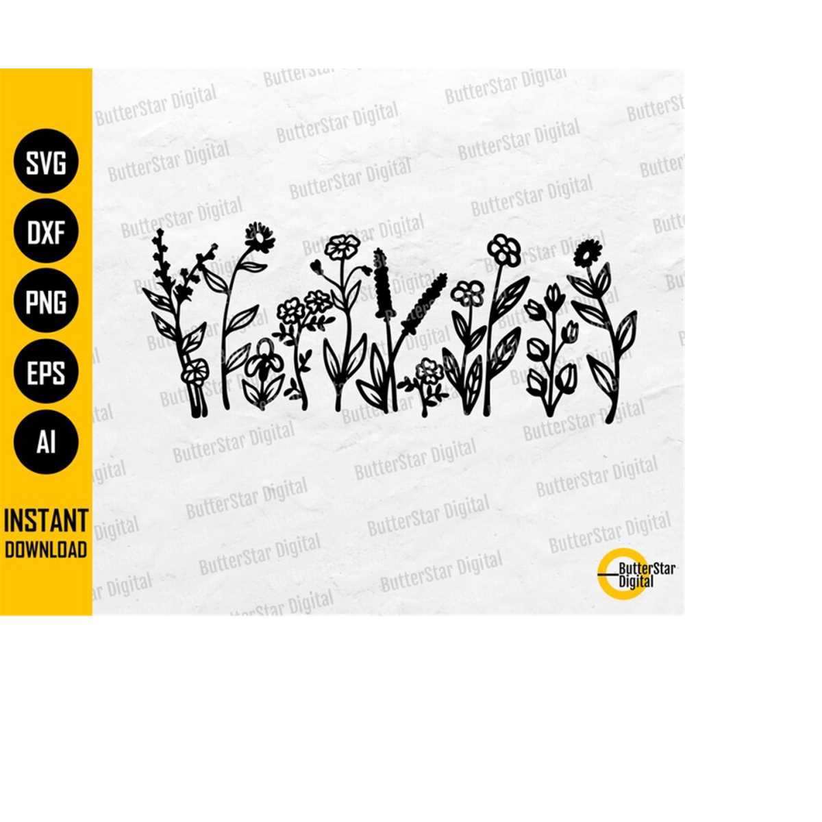 Wildflower SVG | Field Flowers SVG | Floral T-Shirt Decor De | Inspire Uplift