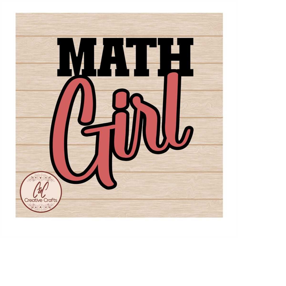 Math Girl |SVG |PNG |JPG| Instant Digital download - Inspire Uplift